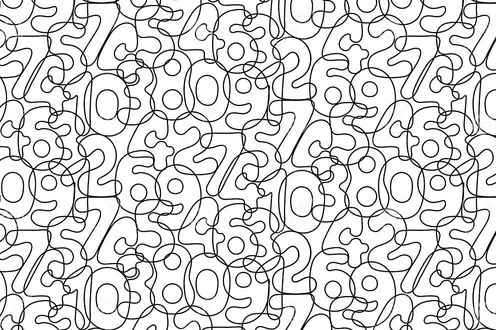 Abstract Seamless Background with Abstract Bubbles of Numbers. Vector ...