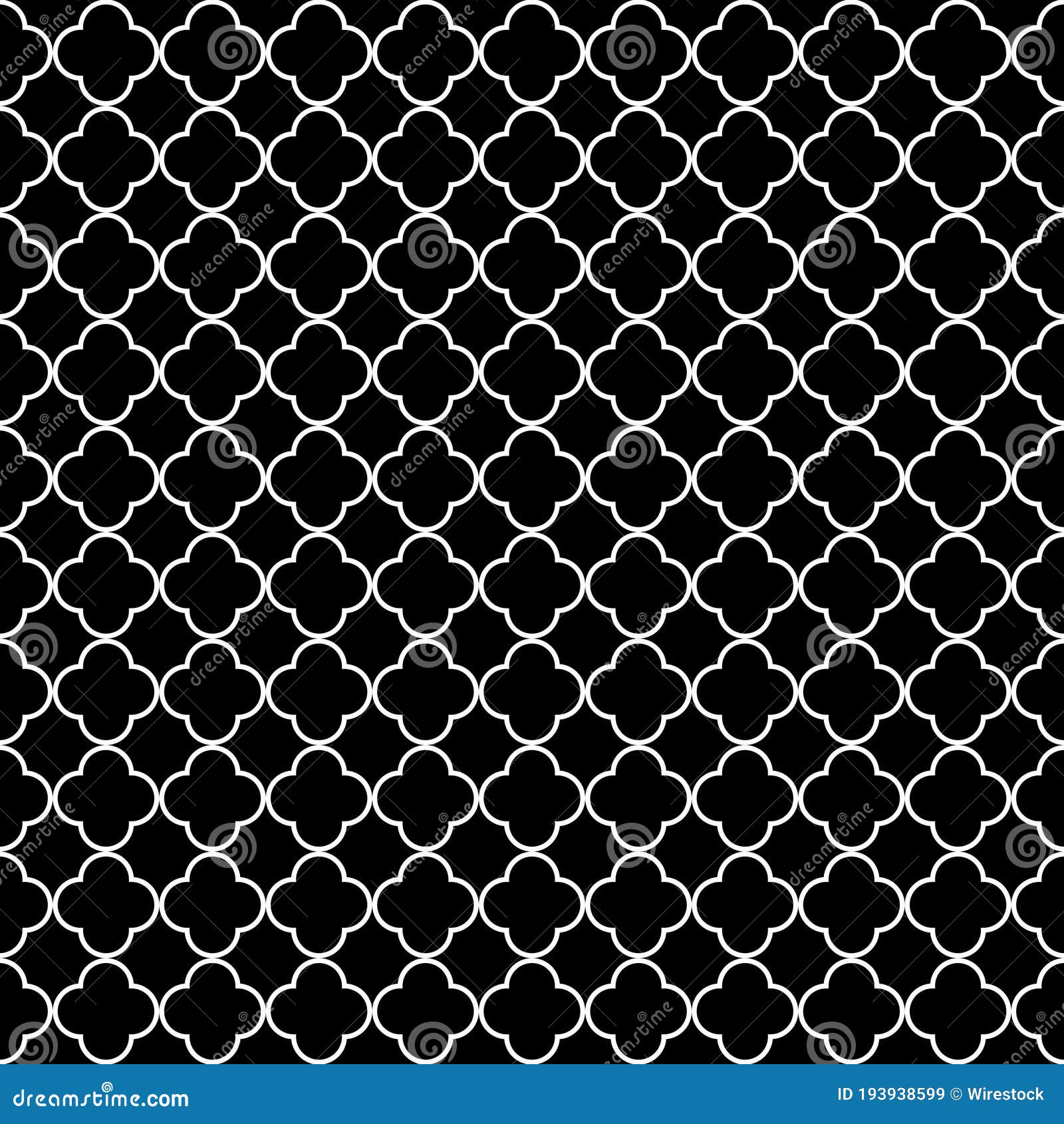 Abstract Seamless Background Design with Black and White Cloverleaf ...