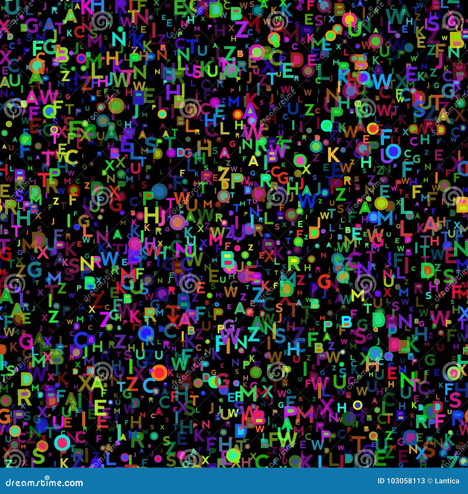 Abstract Seamless Background with Letters. Stock Vector - Illustration ...