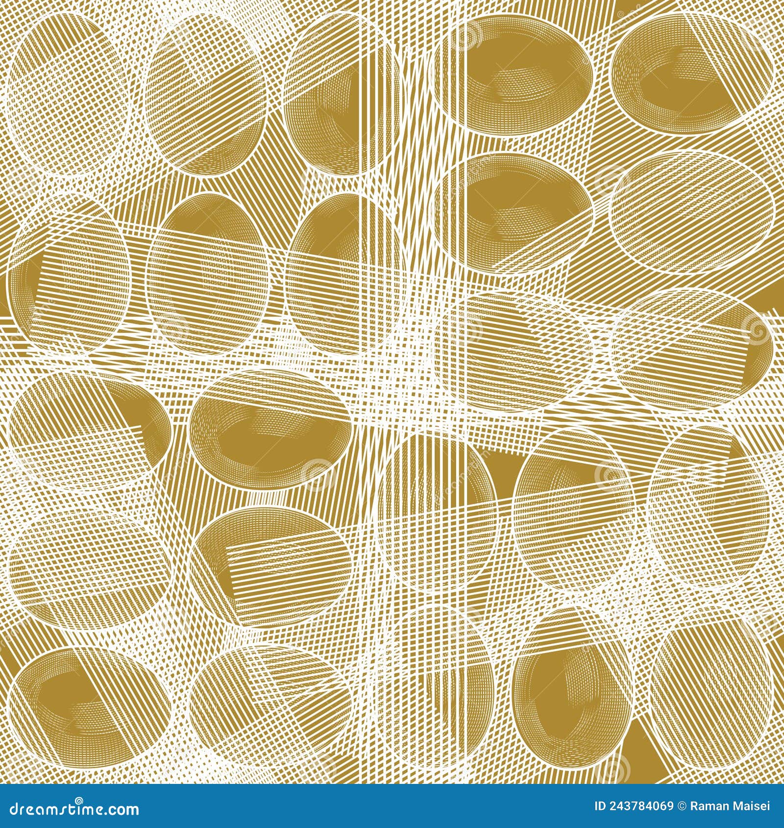 Abstract Seamless Background with Golden Objects Stock Vector ...