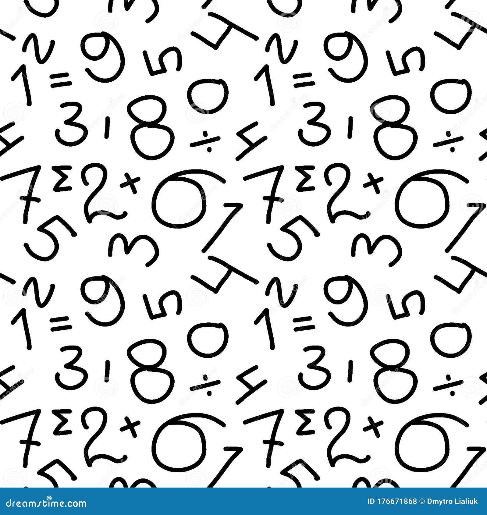 Abstract Seamless Background from Abstract Numbers. Vector Seamless ...