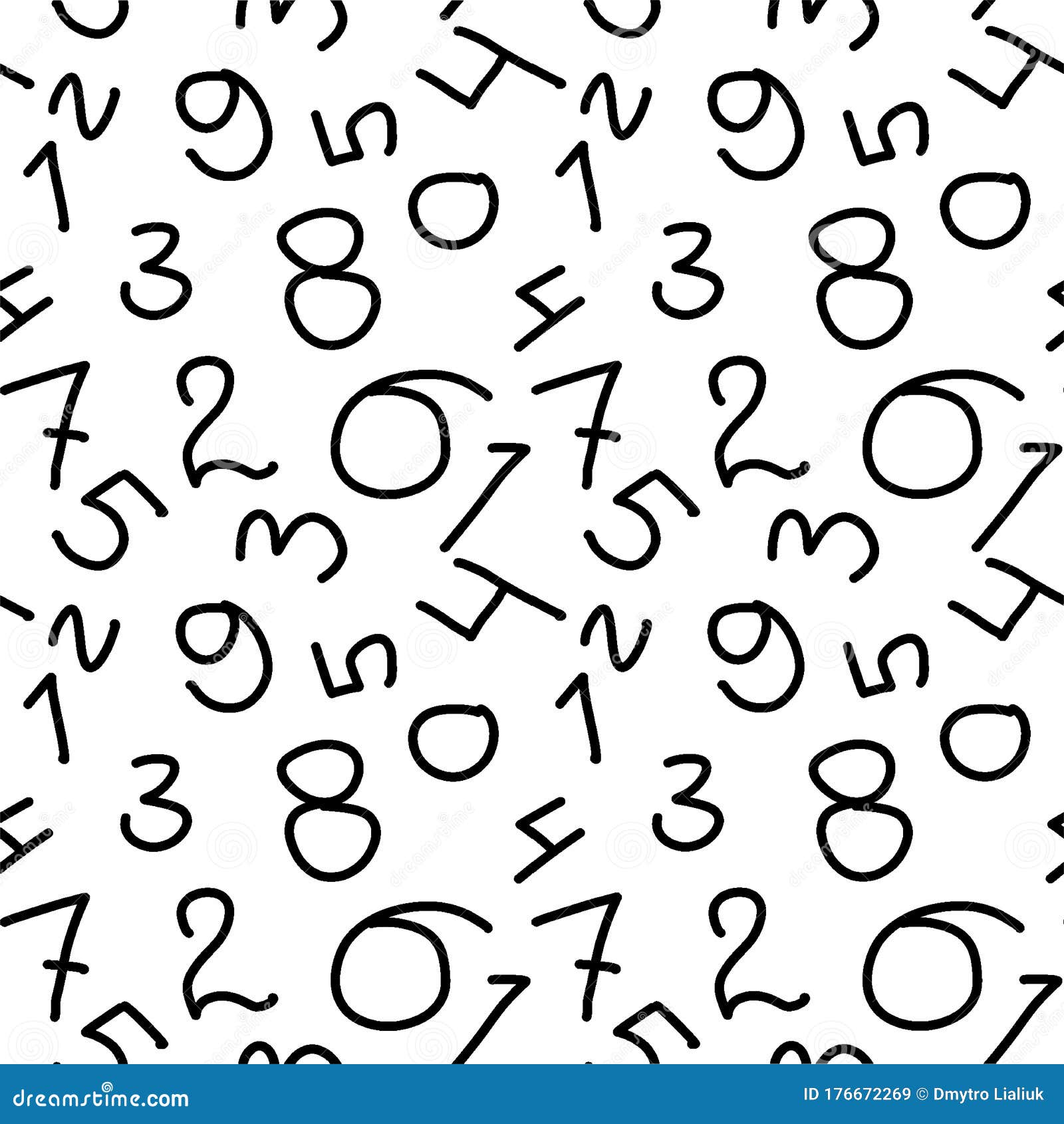 Abstract Seamless Background from Abstract Numbers. Vector Seamless ...