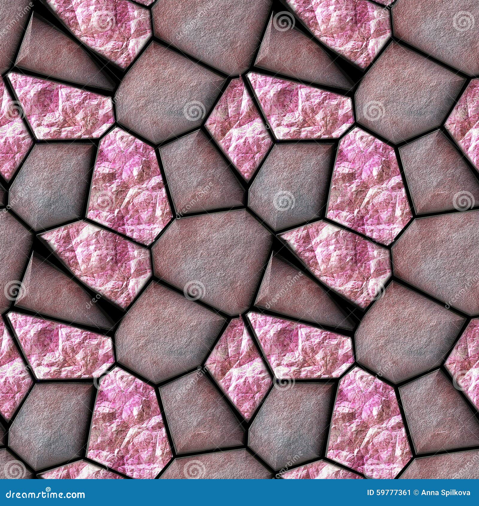 Abstract Seamless Background of Reddish Polygonal Stones and Pink ...