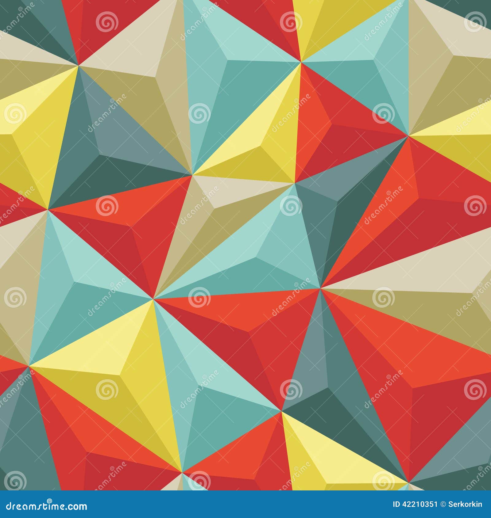Abstract Seamless Background with Relief Triangles - Geometric Vector ...
