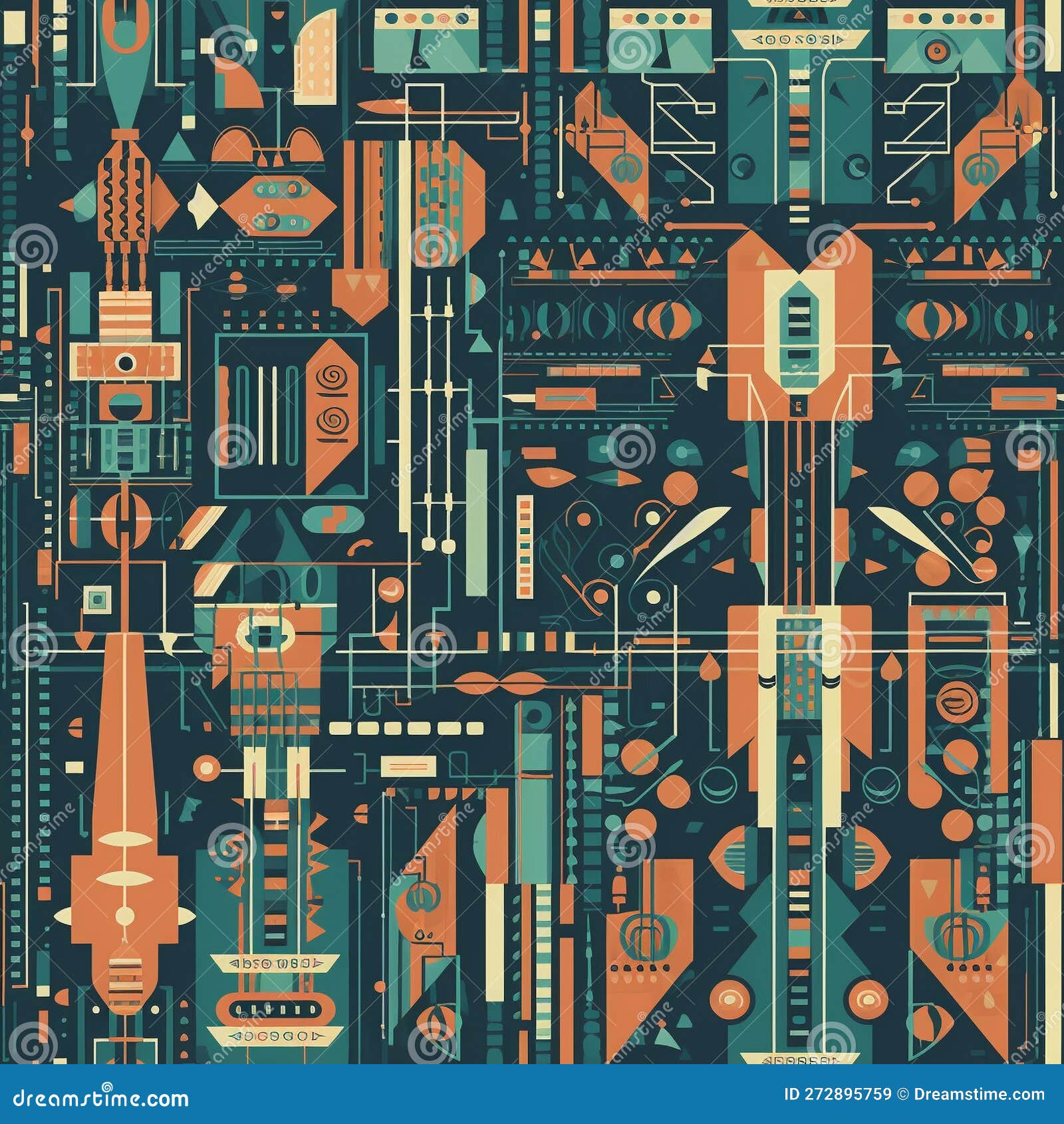 Seamless Abstract Background Tile with a Technology Theme - Generative ...