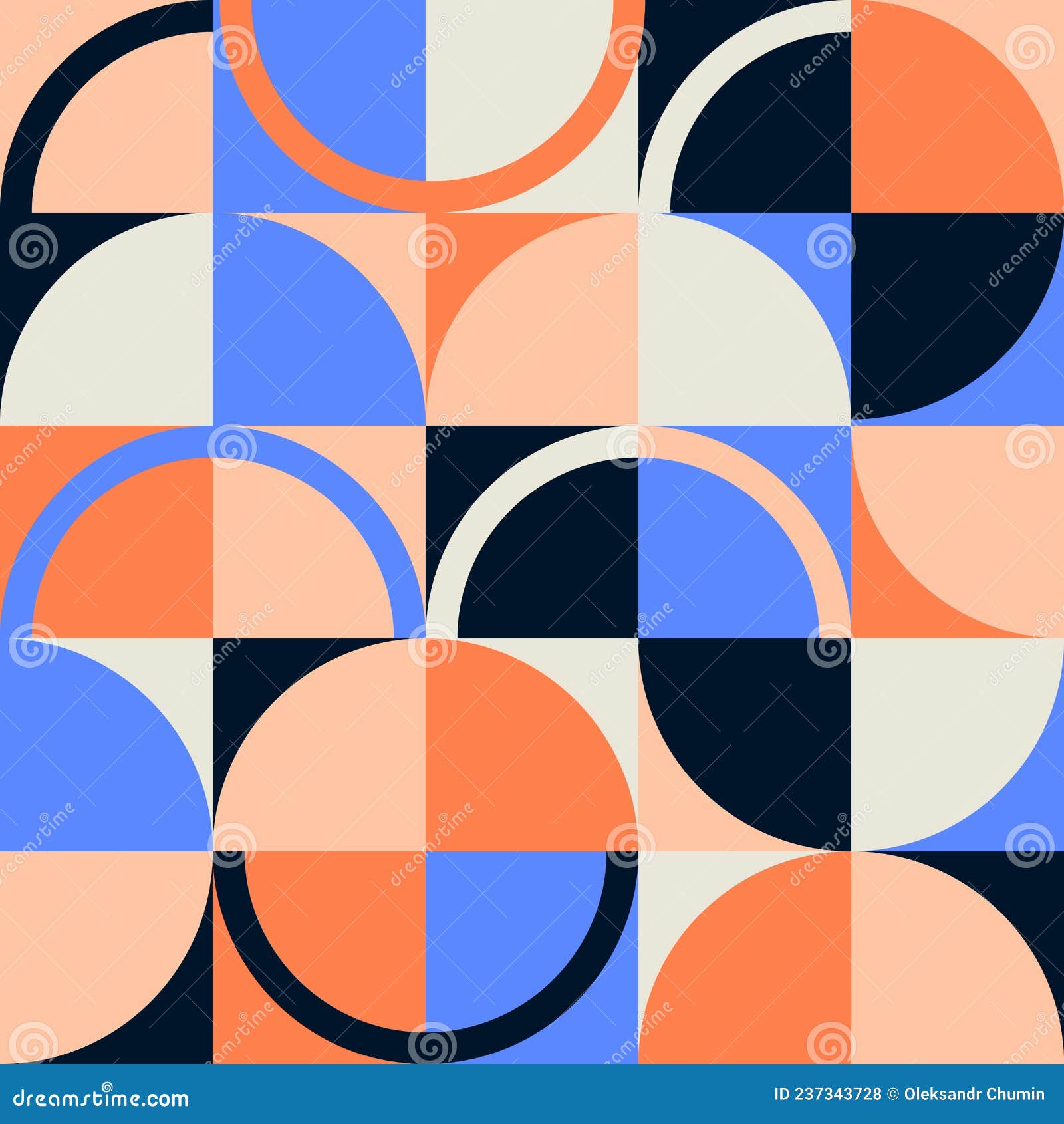 Abstract Seamless Bauhaus Pattern. Geometry Shape Stock Vector ...