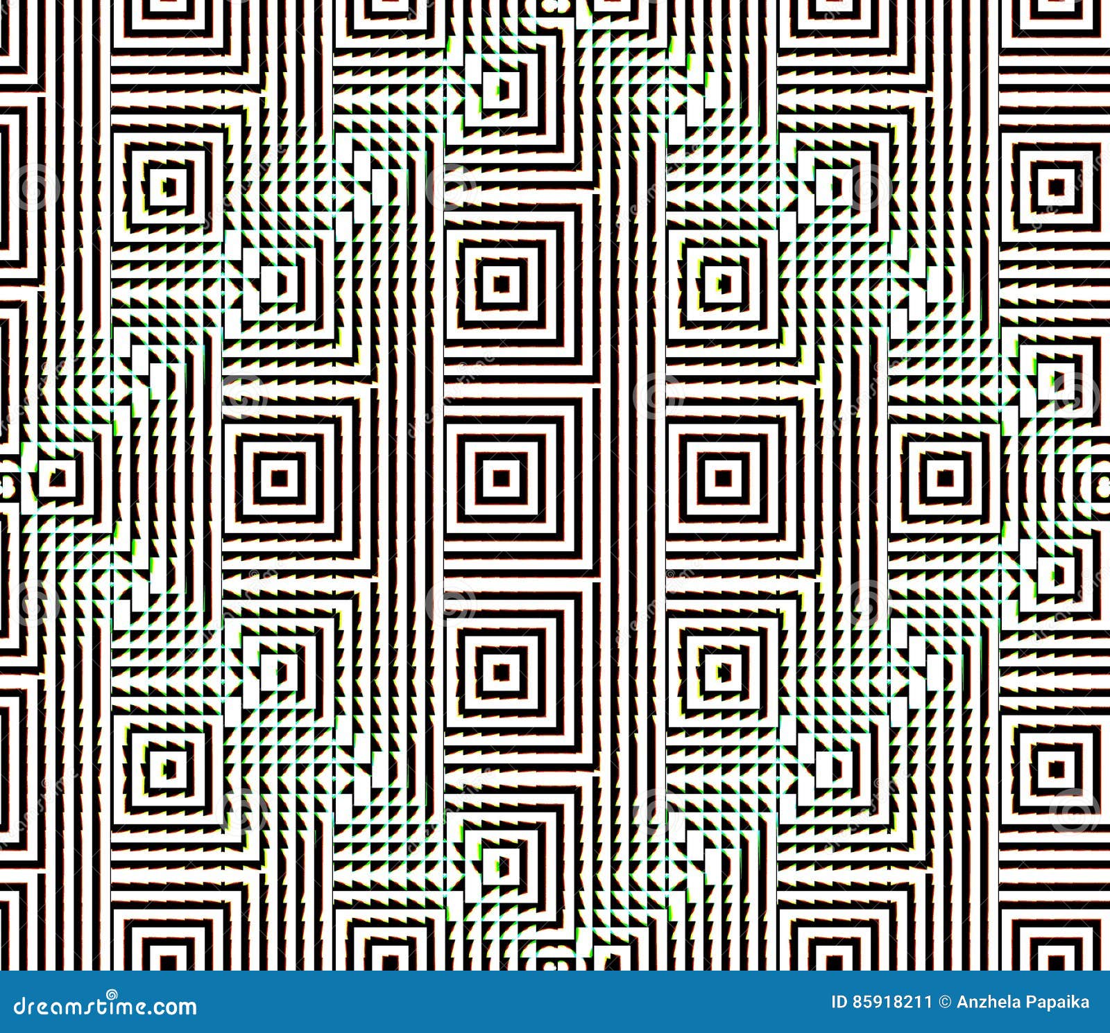 Abstract Seamless Black and White Lines and Squares and Cubes Stock ...