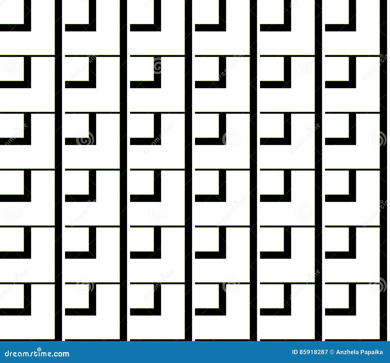 Abstract Seamless Black and White Lines and Squares and Cubes Stock ...