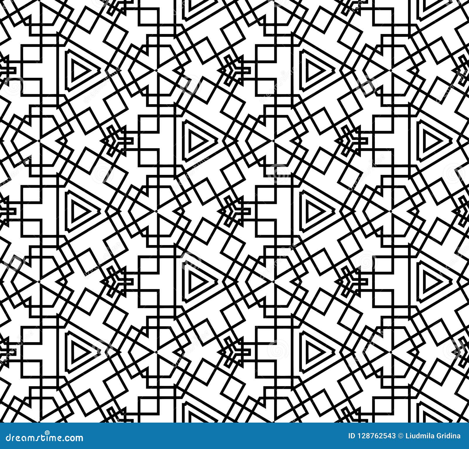Abstract Seamless Black and White Pattern Stock Illustration ...
