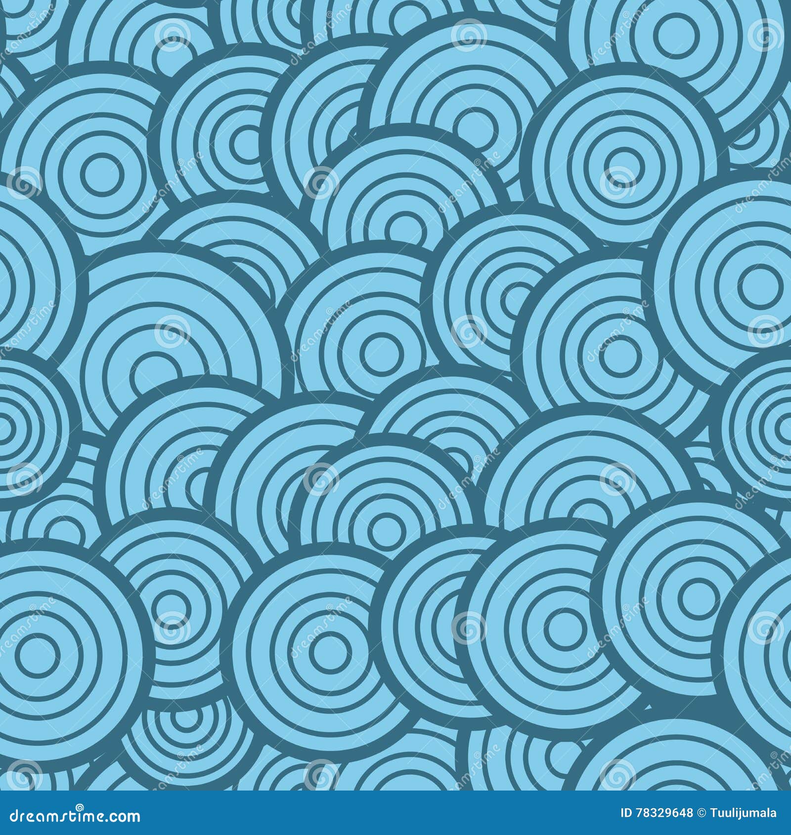 Abstract Seamless Blue Circles Pattern. Stock Vector - Illustration of ...