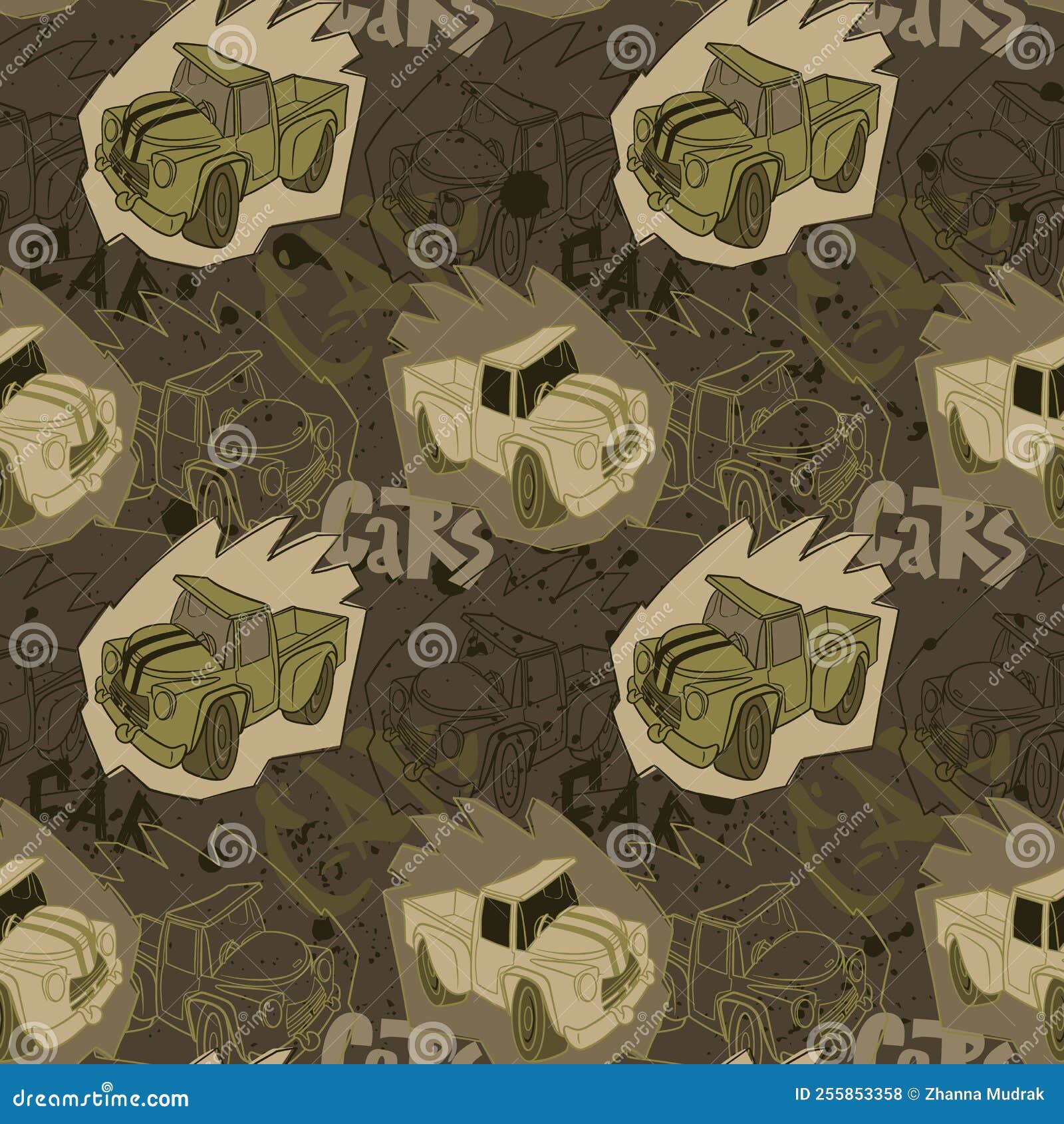 Abstract Seamless Cars Pattern for Boy on Background. Childish Style ...