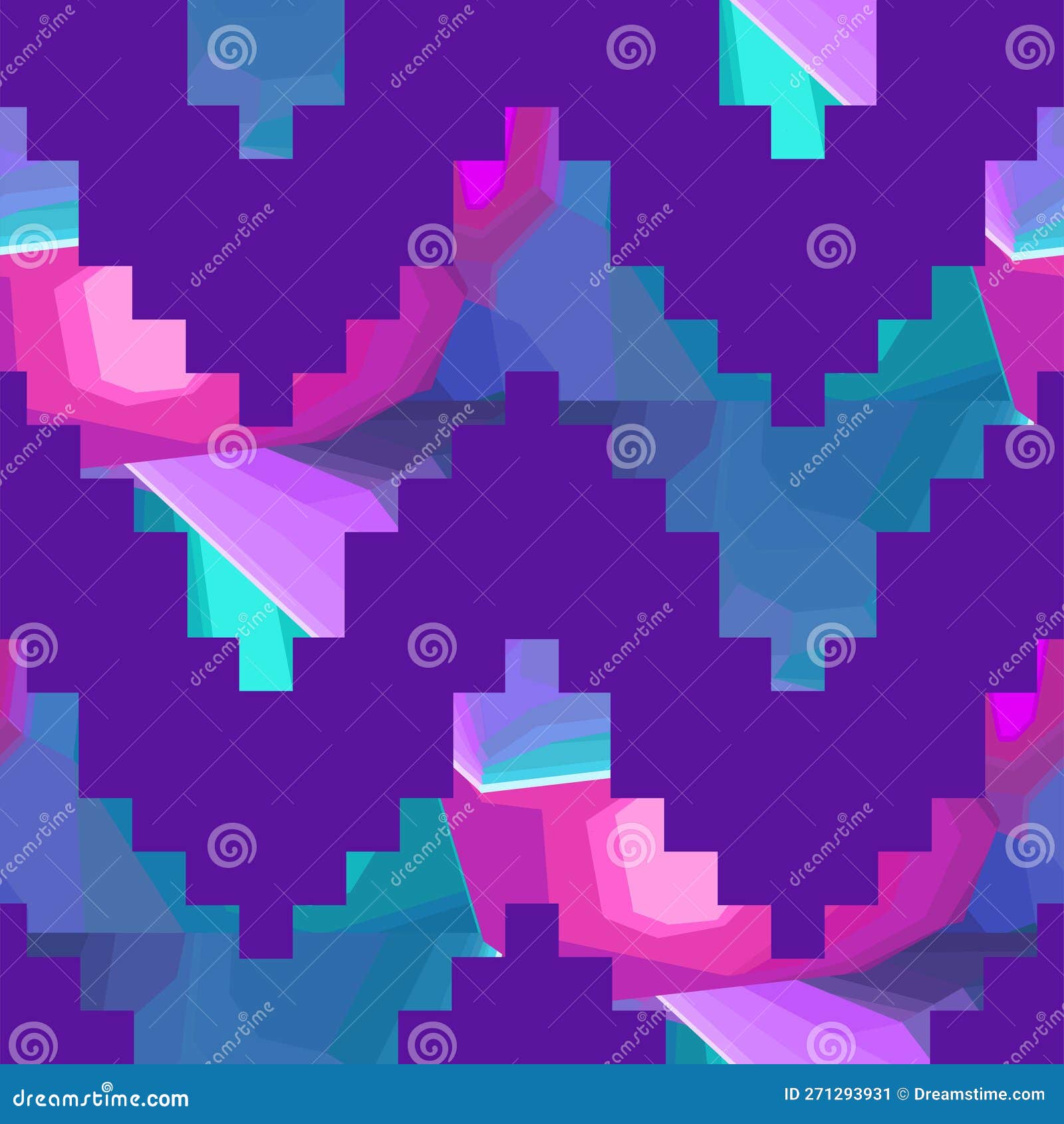 Abstract Seamless Chevron Pattern in Pixel Art Style with Inclusions of ...