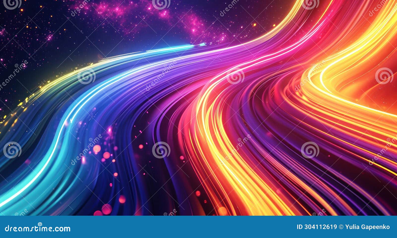 An Abstract Seamless Colored Light Trail with Black Lines Stock Image ...