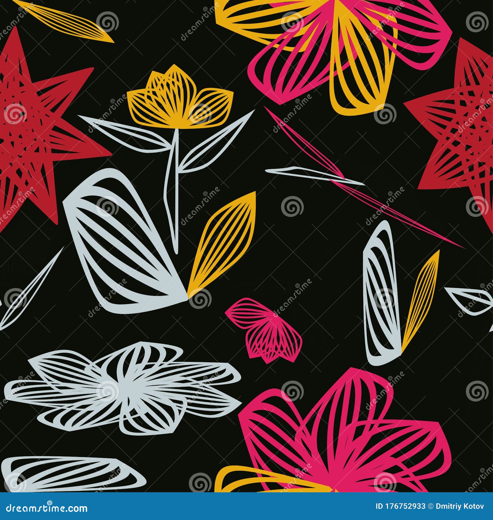 Abstract Seamless Colourful Pattern Exotic Shapes Backgrounds Stock ...