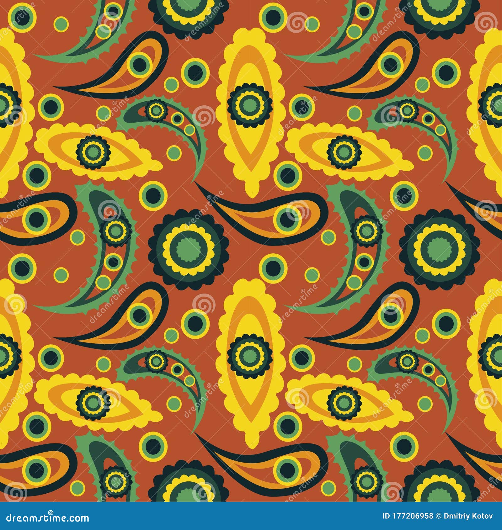 Abstract Seamless Colourful Pattern Exotic Shapes Backgrounds Stock ...