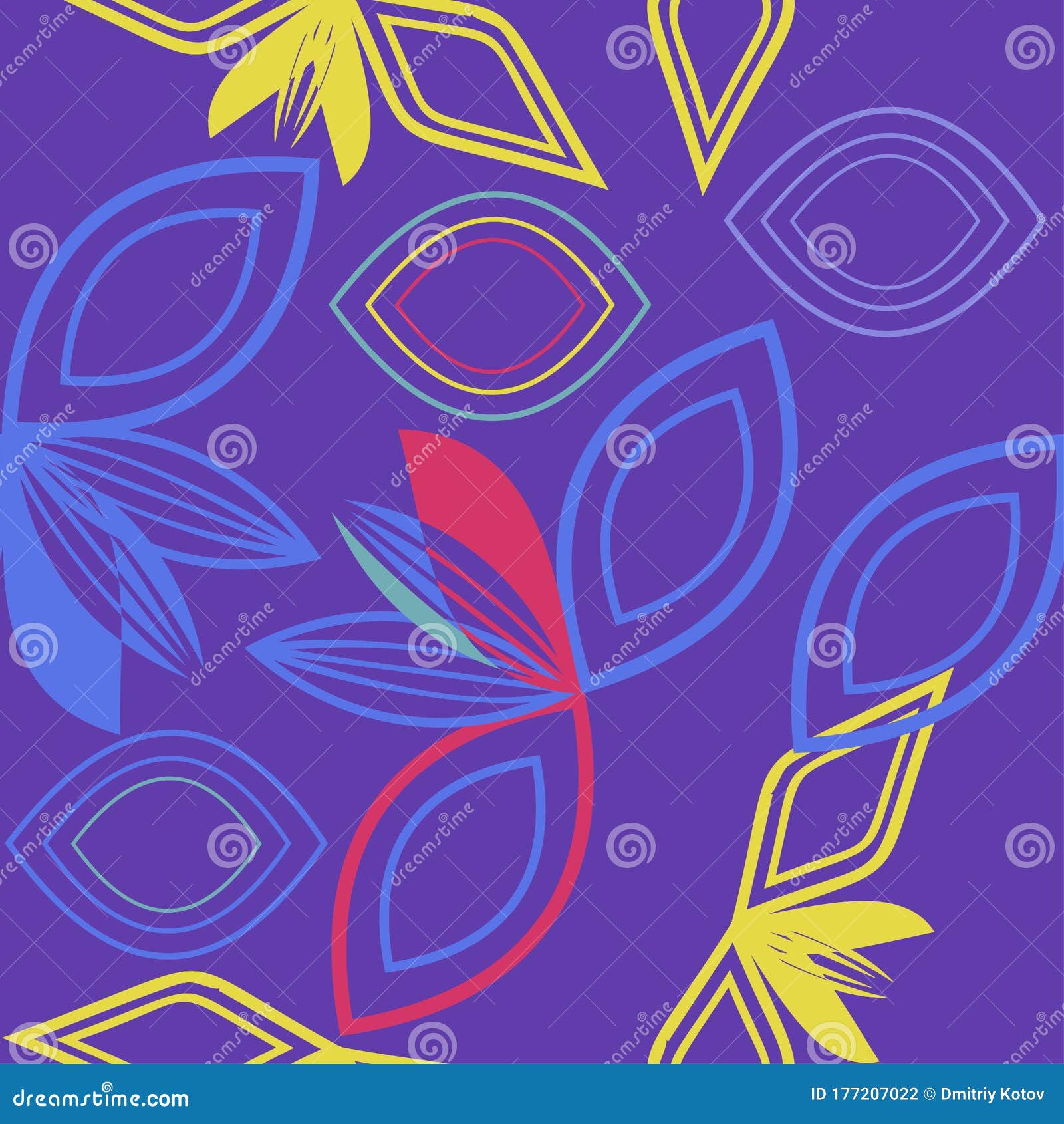 Abstract Seamless Colourful Pattern Exotic Shapes Backgrounds Stock ...