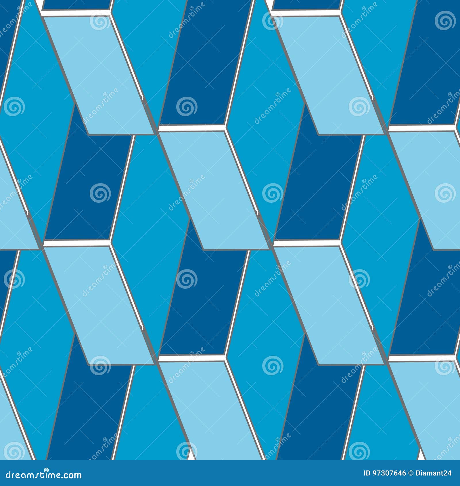 Abstract Seamless 3d Rhombus Pattern Stock Illustration - Illustration ...