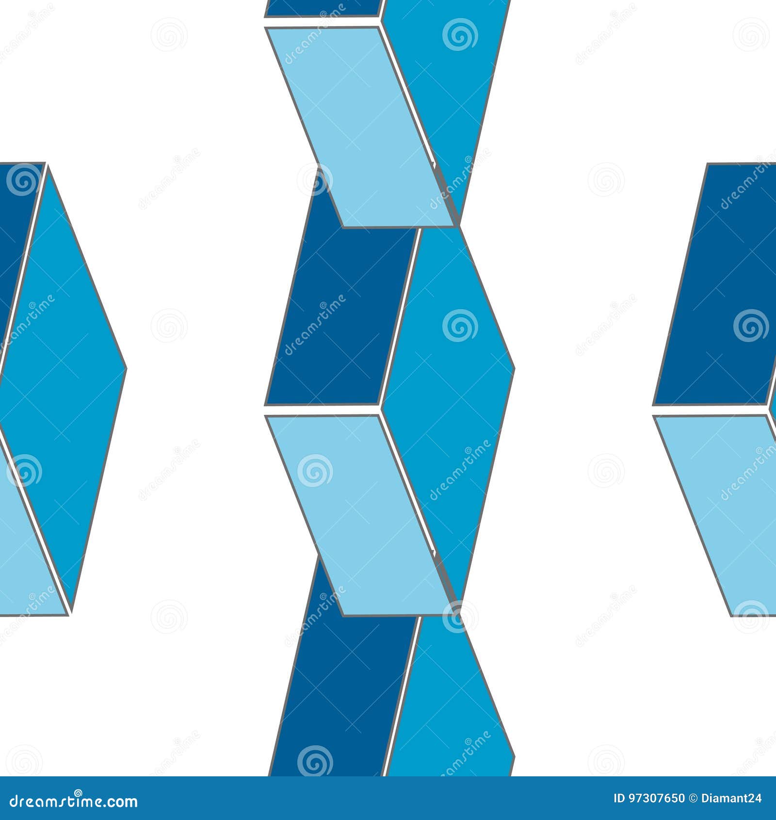 Abstract Seamless 3d Rhombus Pattern Stock Illustration - Illustration ...
