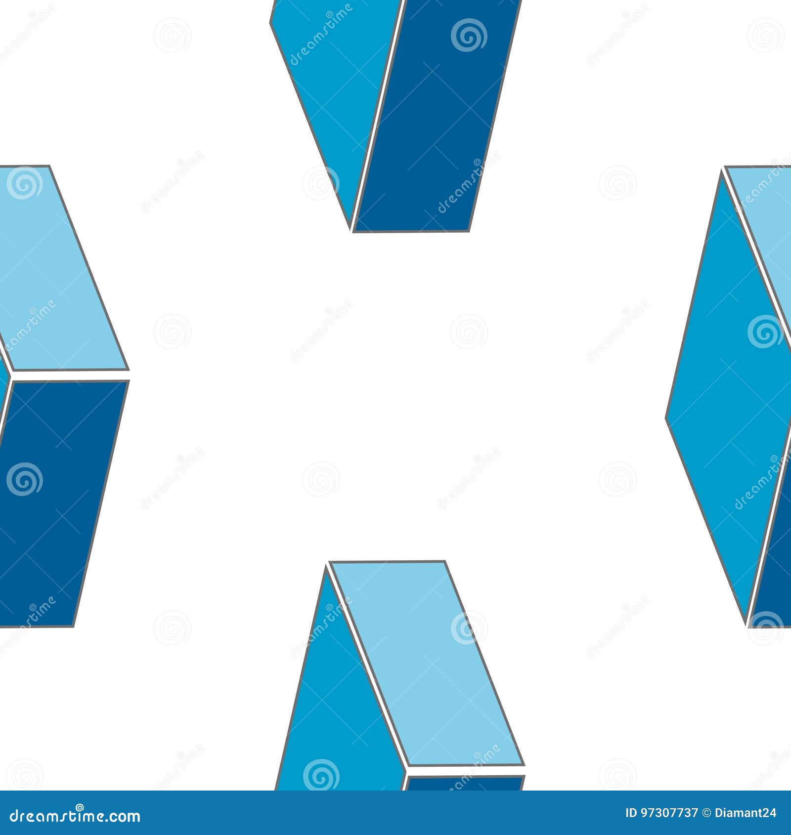 Abstract Seamless 3d Rhombus Pattern Stock Illustration - Illustration ...