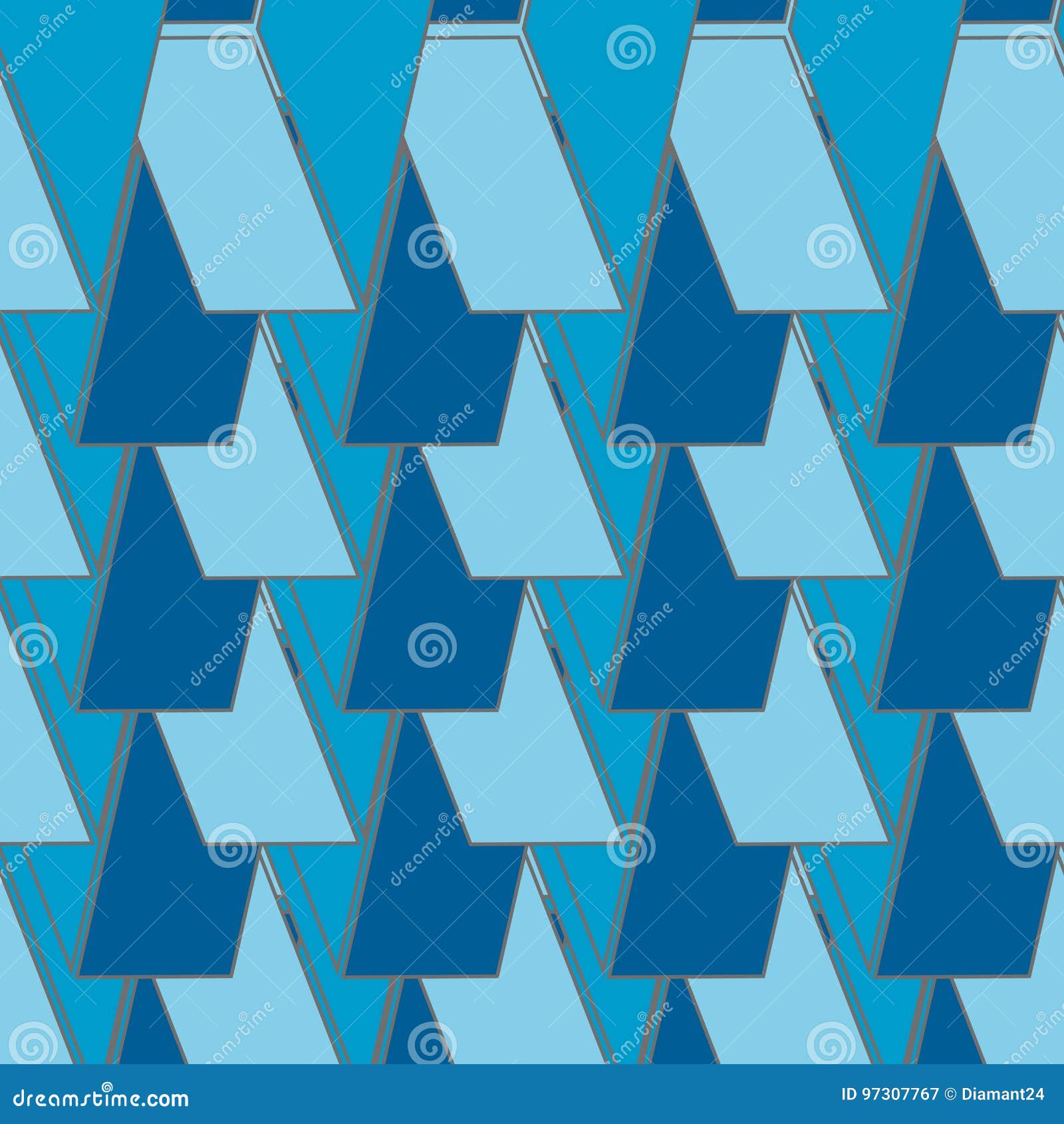 Abstract Seamless 3d Rhombus Pattern Stock Illustration - Illustration ...