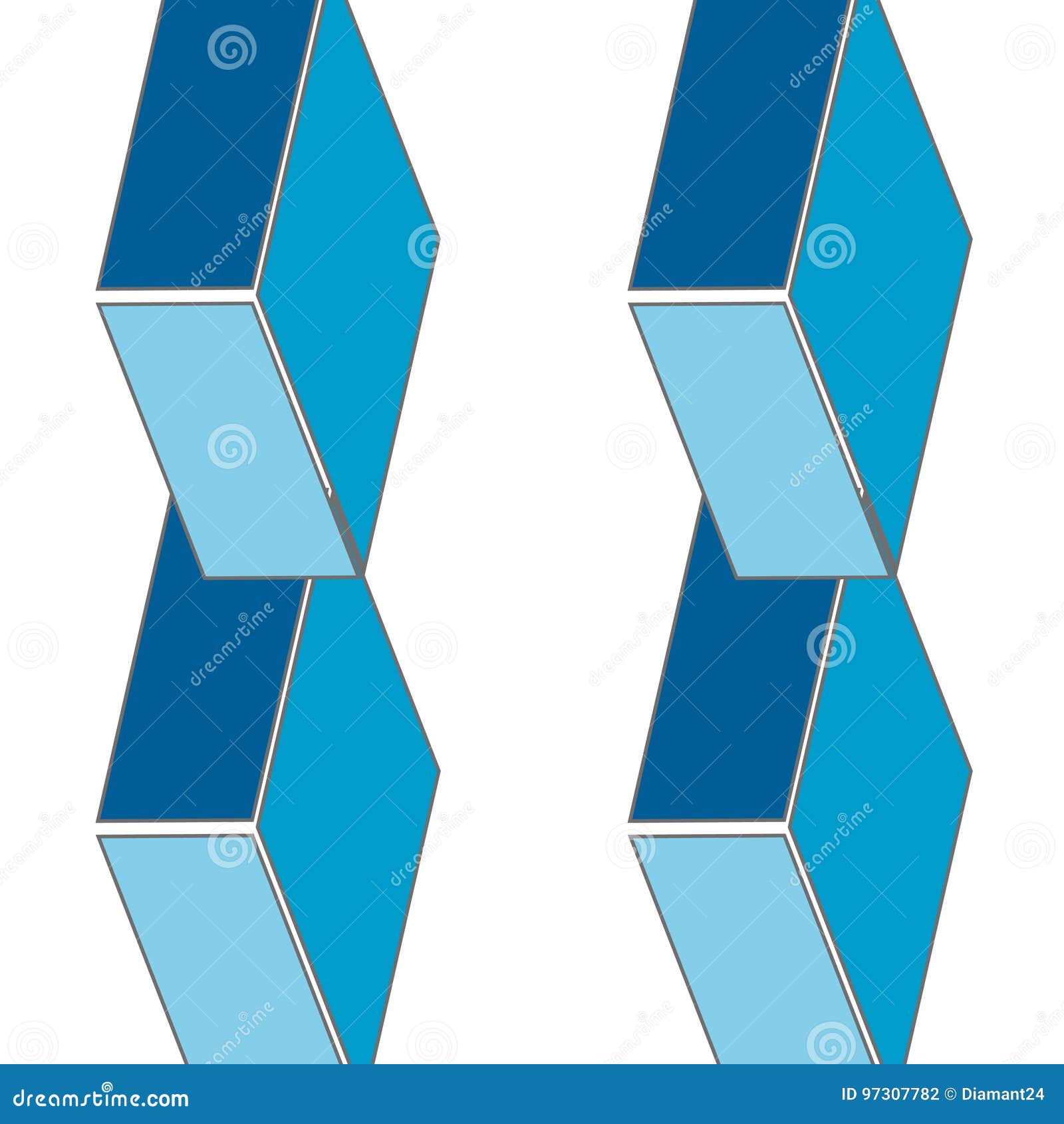 Abstract Seamless 3d Rhombus Pattern Stock Illustration - Illustration ...