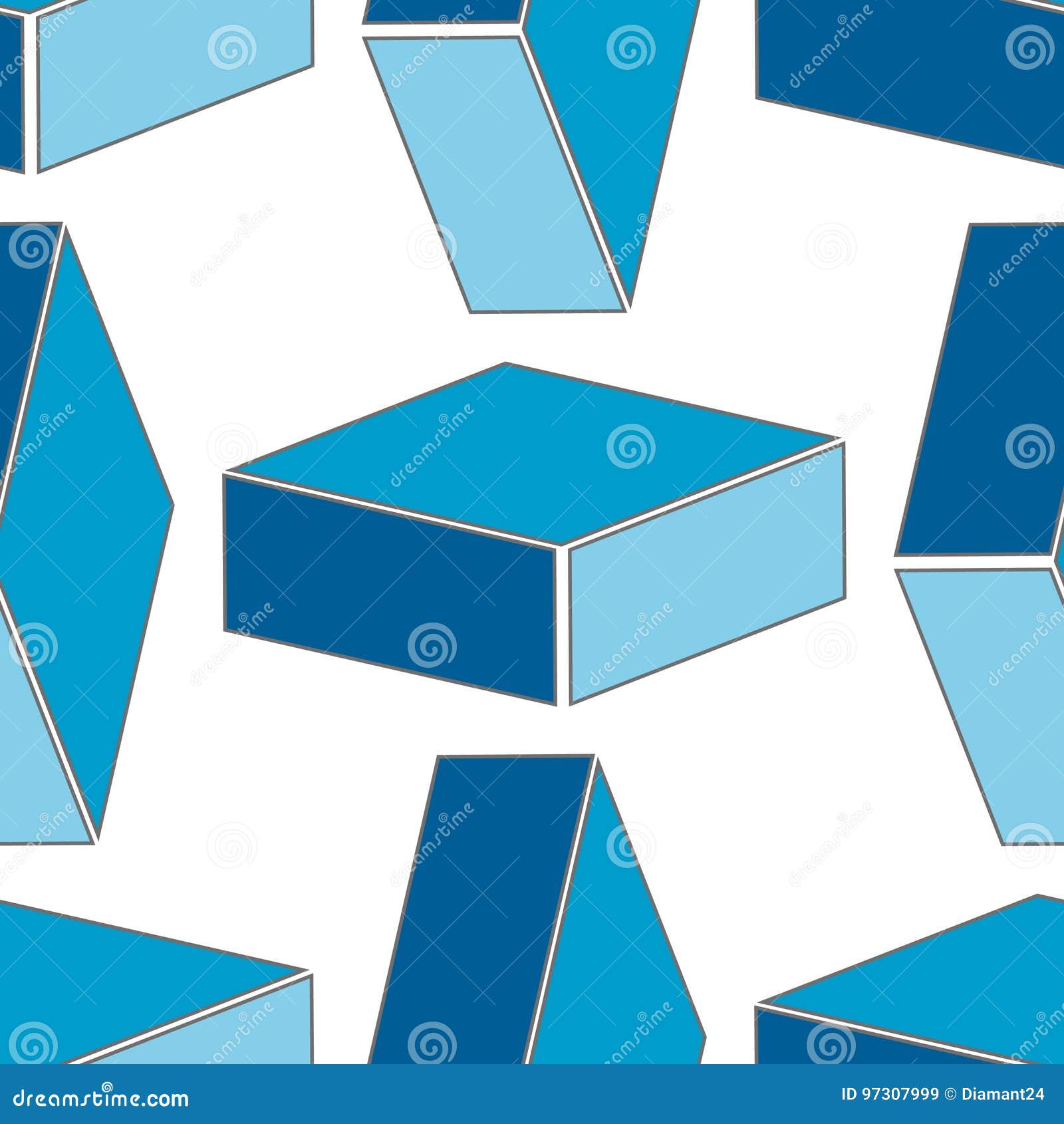 Abstract Seamless 3d Rhombus Pattern Stock Illustration - Illustration ...
