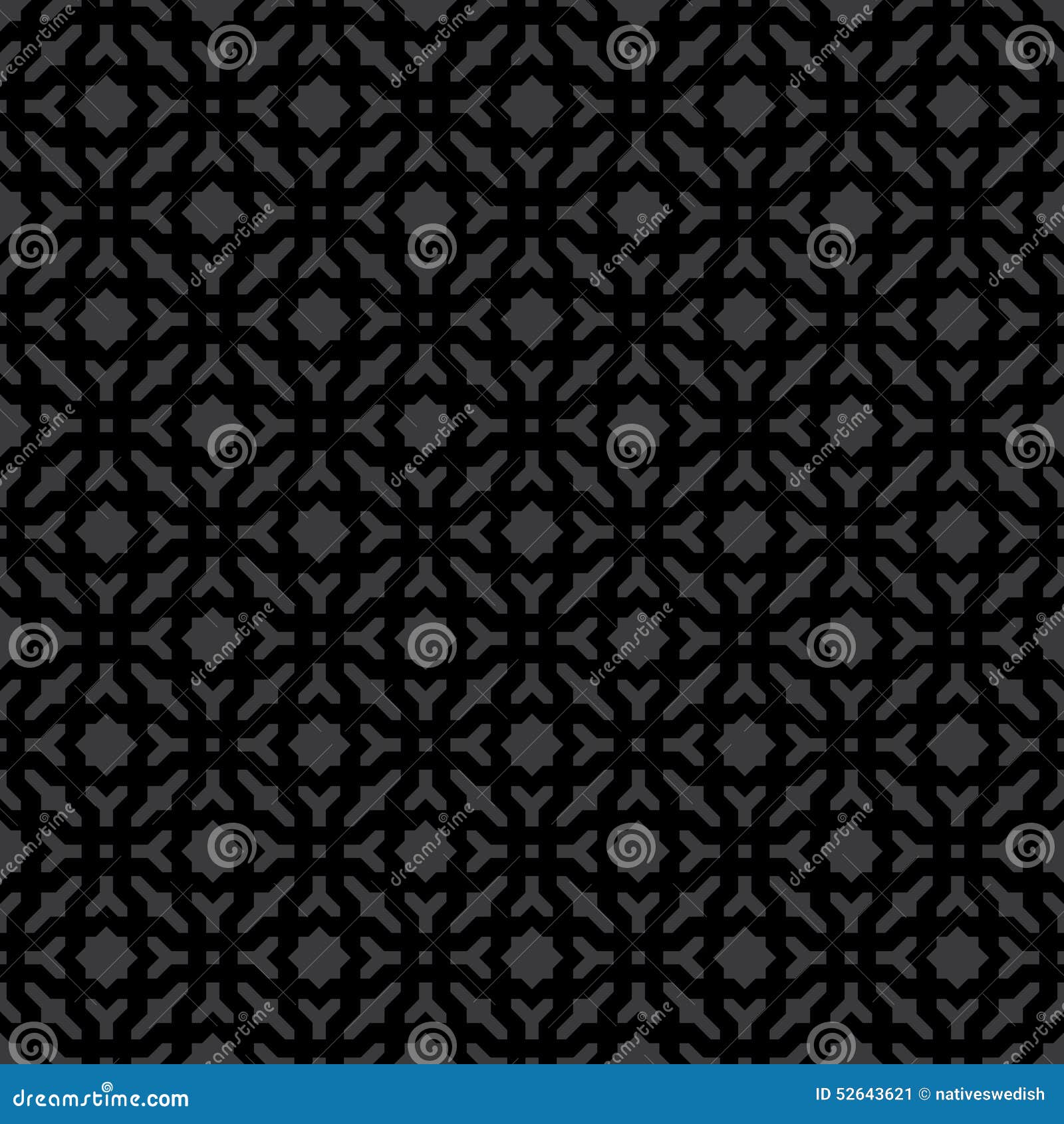 Abstract Seamless Decorative Geometric Black & Gray Pattern Background ...