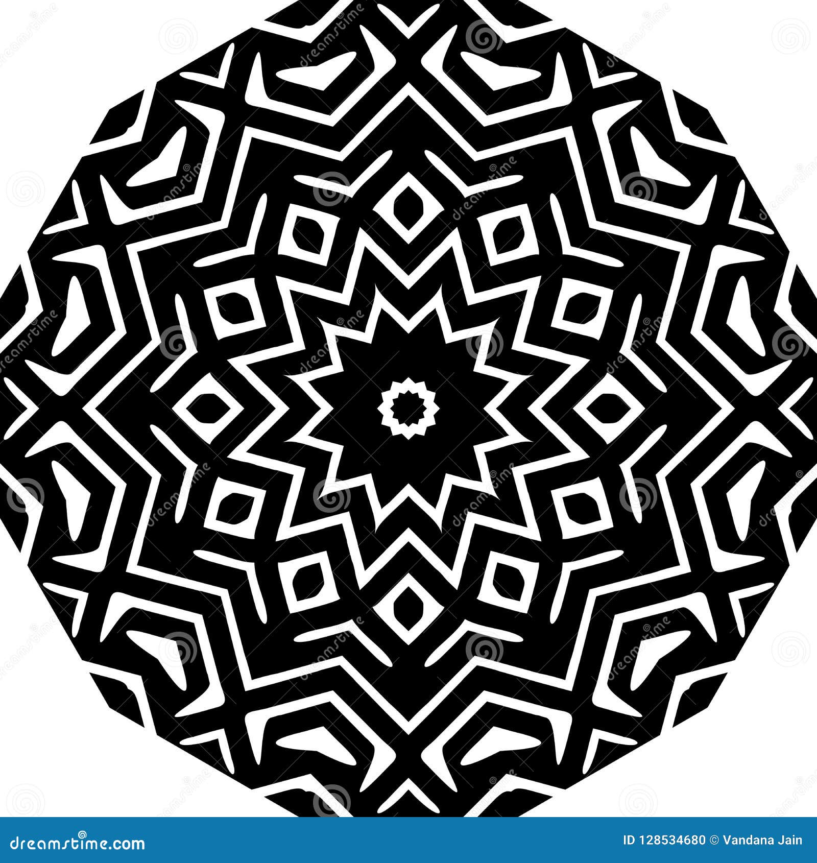 Abstract Seamless Decorative Geometric Light Black & White Pattern ...