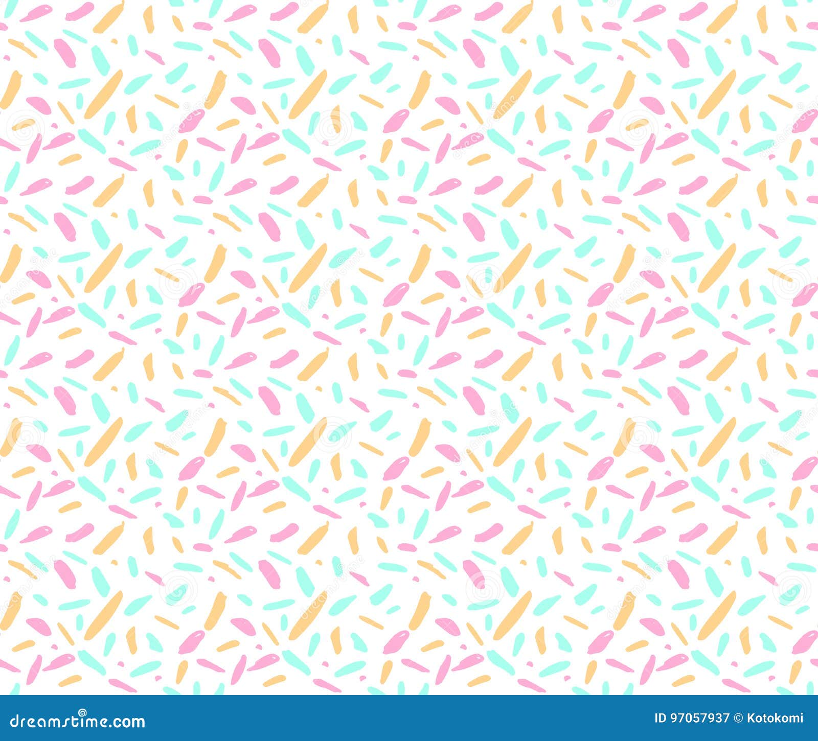Abstract Seamless Ditsy Pattern with Pink, Blue and Yellow Random Spots ...