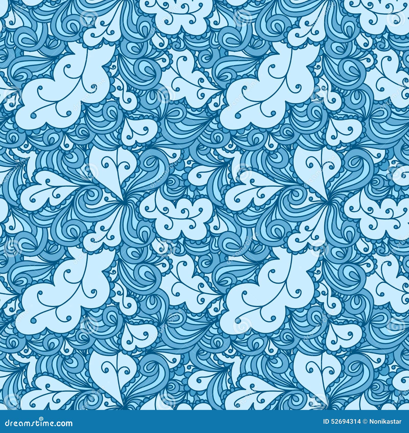 Abstract Seamless Doodle Pattern Stock Vector - Illustration of flow ...