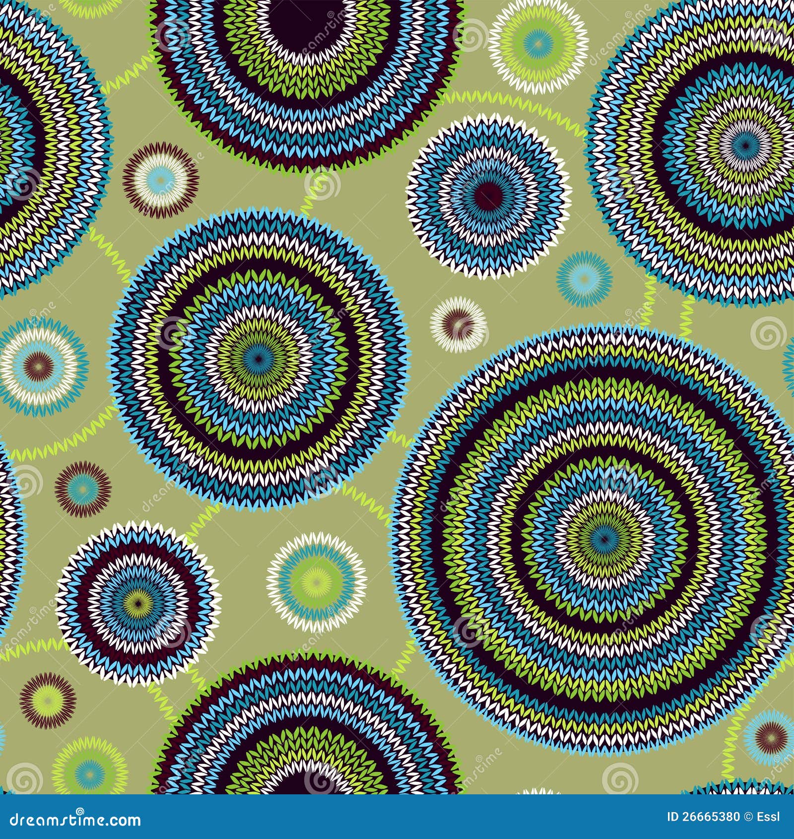 Abstract Seamless Ethnic Style Circle Stock Vector - Illustration of ...