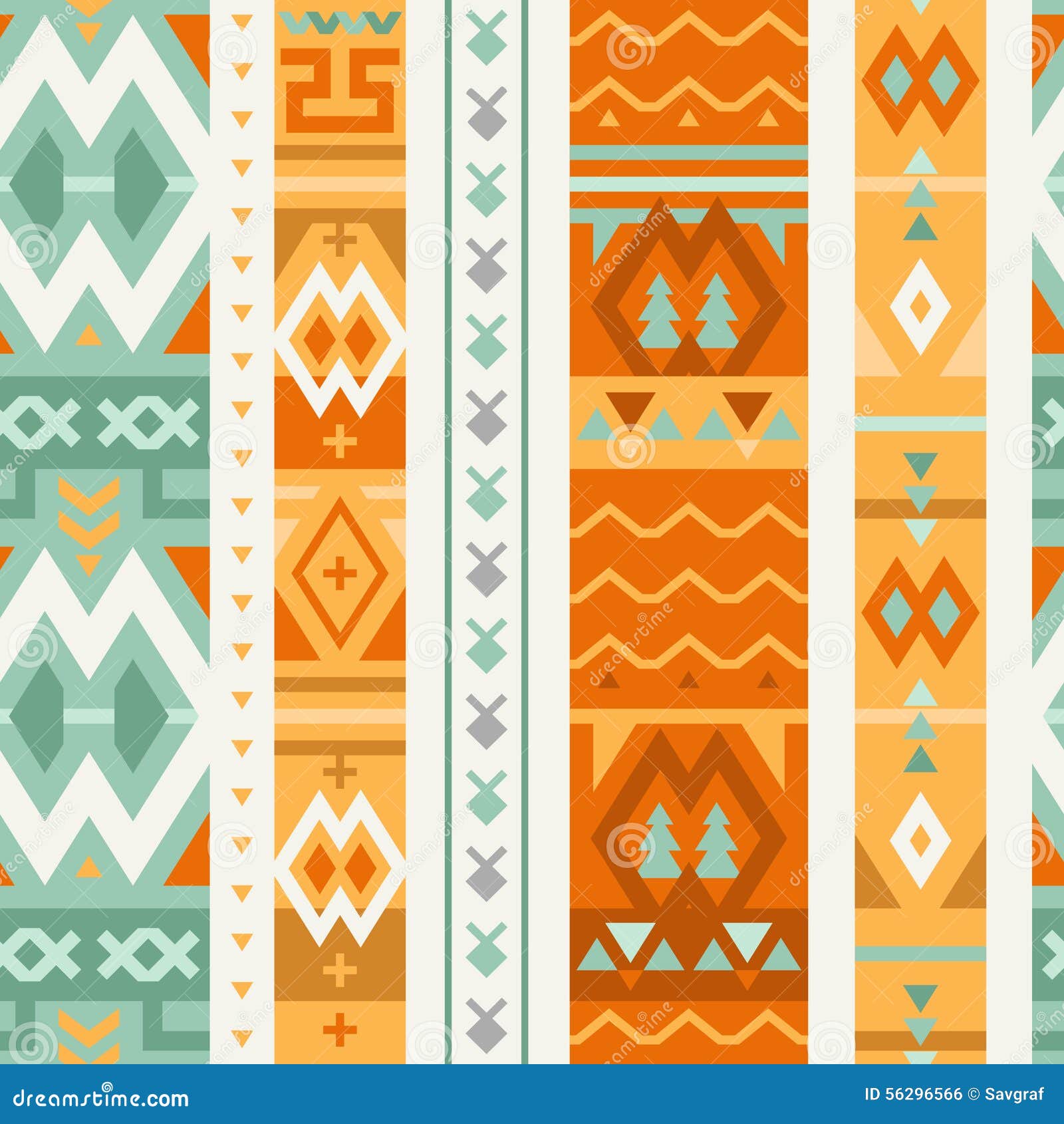 Abstract Seamless Ethno Pattern. Stylish Tribal Background Stock Vector ...