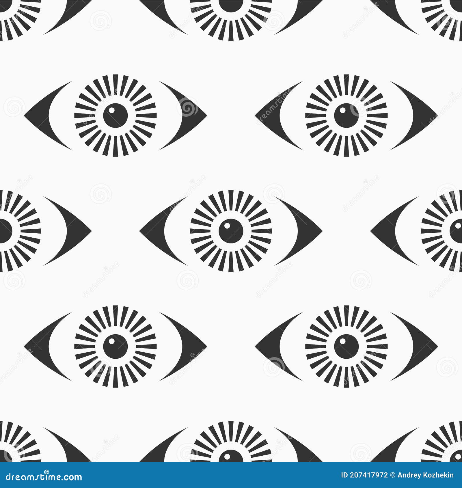 Abstract Seamless Eyes Pattern. Stylized Eye Shapes Stock Vector ...