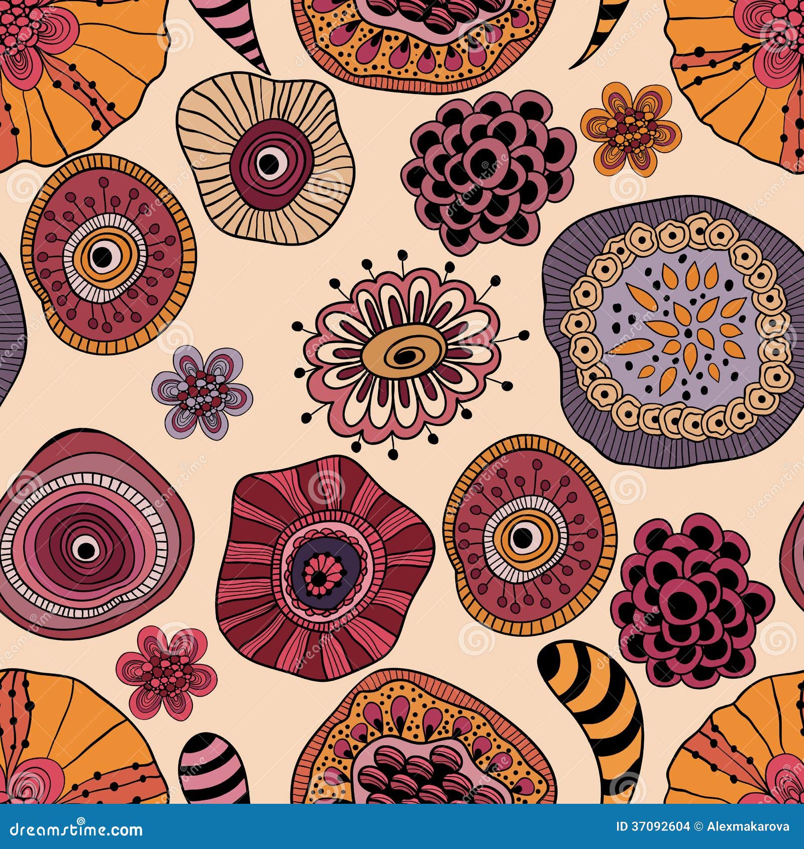 Abstract Seamless Floral Composition Stock Vector - Illustration of ...