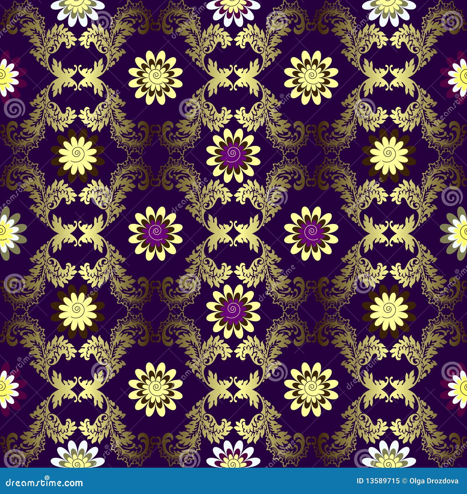 Abstract Seamless Floral Pattern Stock Vector - Illustration of silvery ...