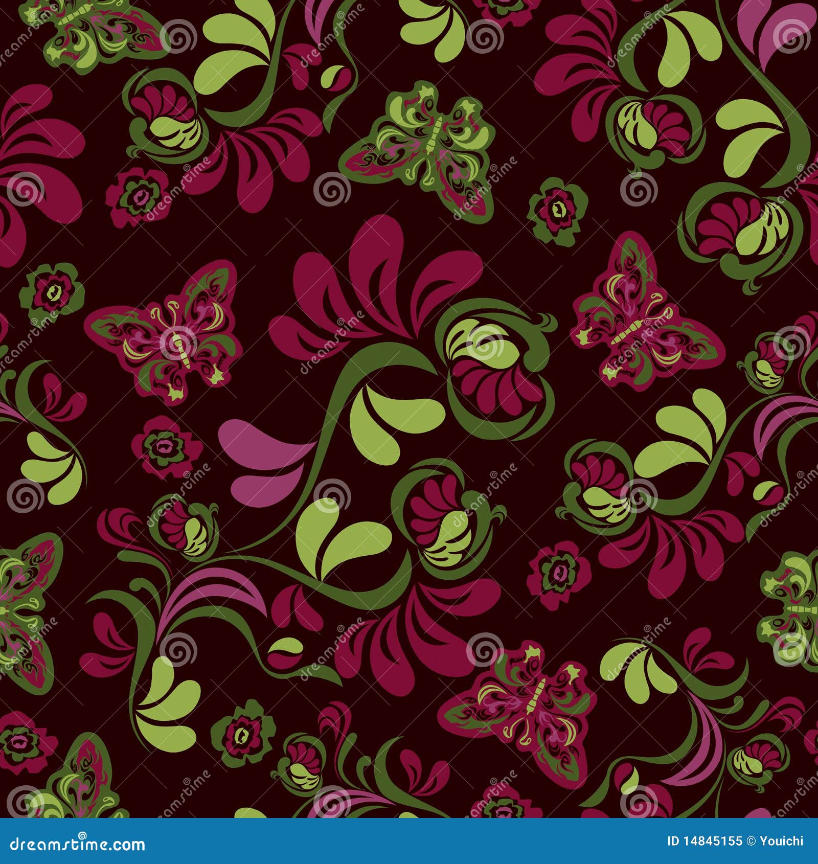 Abstract Seamless Floral Pattern Stock Vector - Illustration of flower ...