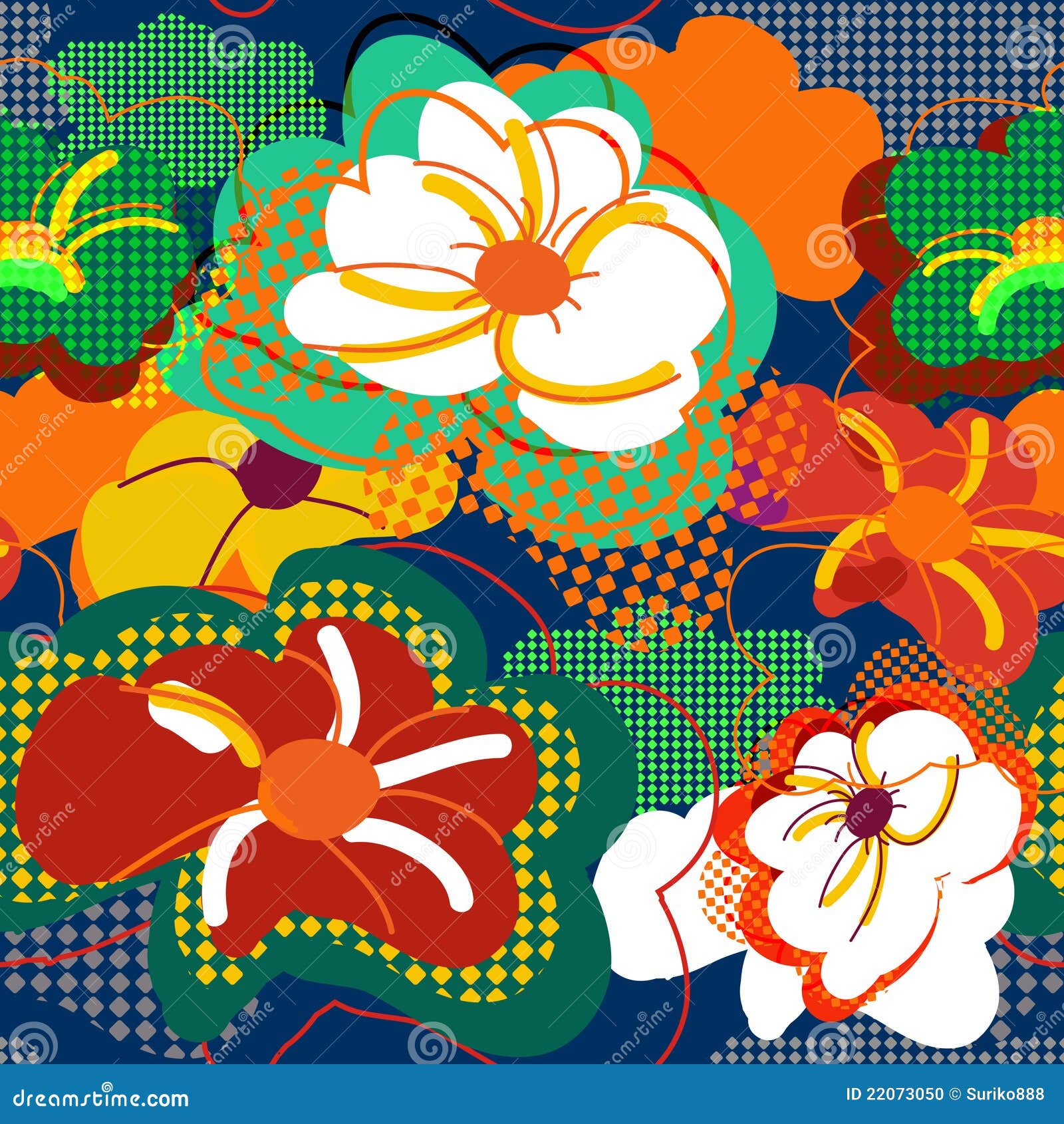 Abstract Seamless Floral Texture Stock Vector - Illustration of bright ...