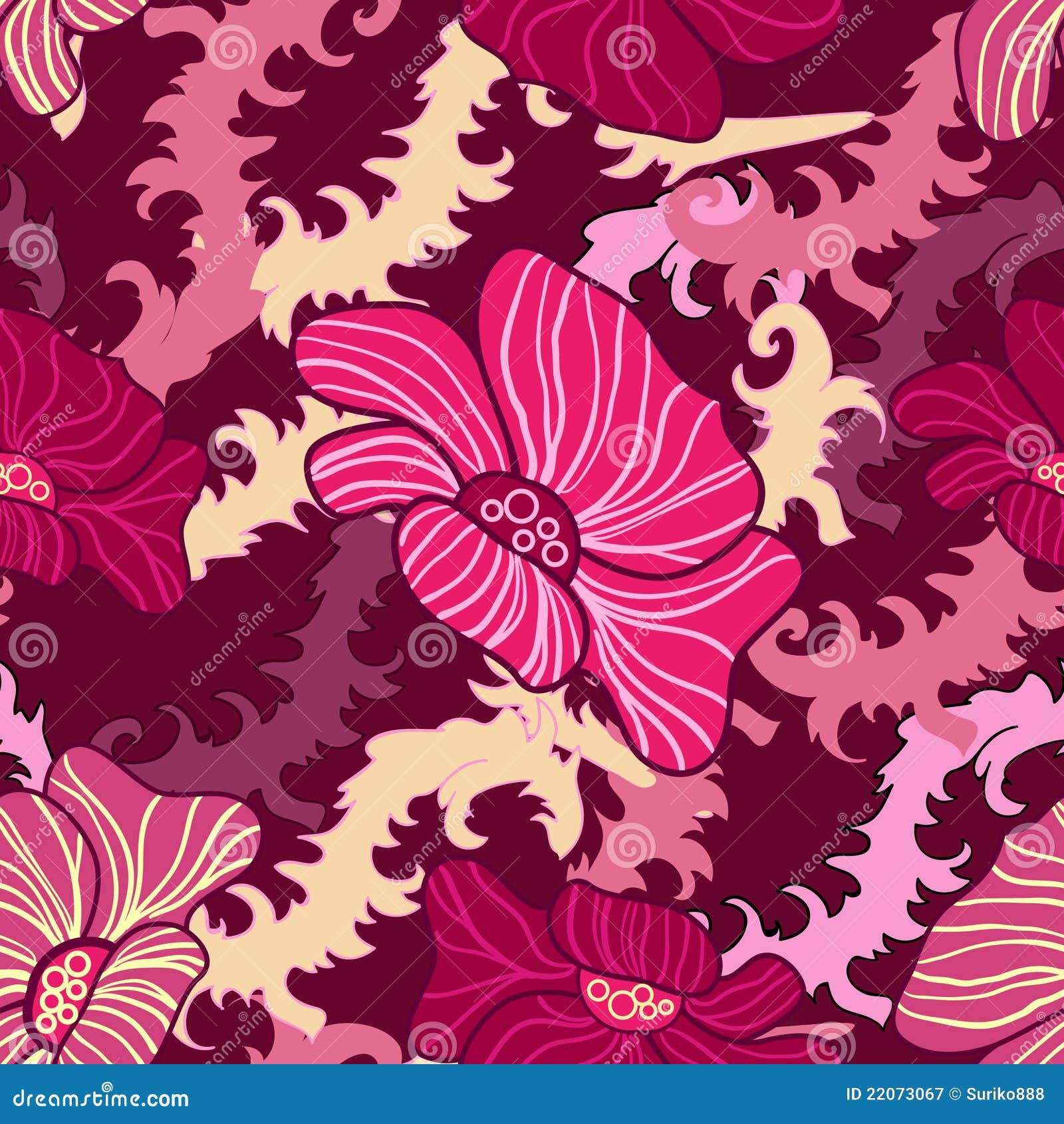 Abstract Seamless Floral Texture Stock Vector - Illustration of drawing ...