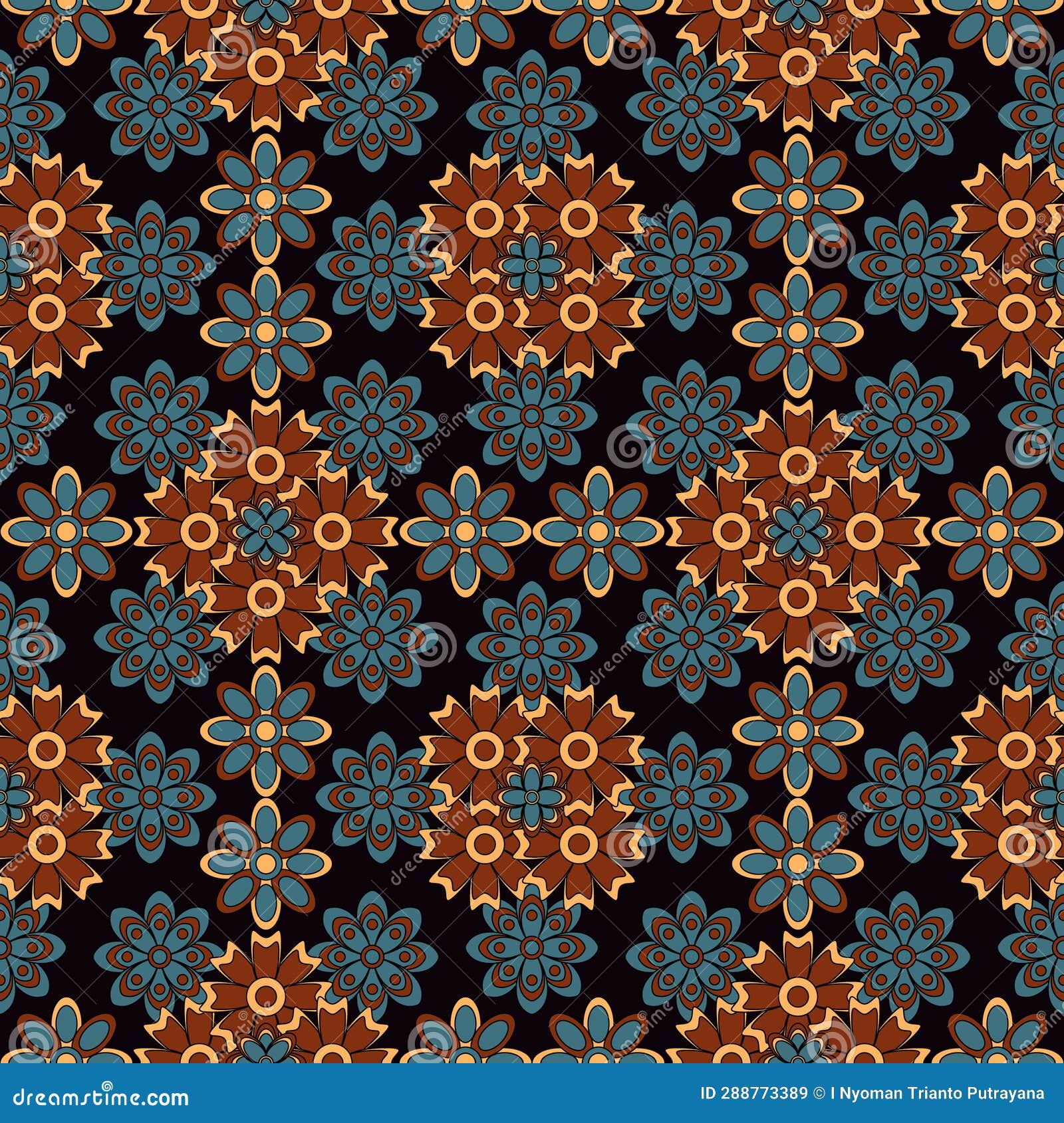 Abstract Seamless Flower Pattern. Repeat Pattern Stock Illustration ...