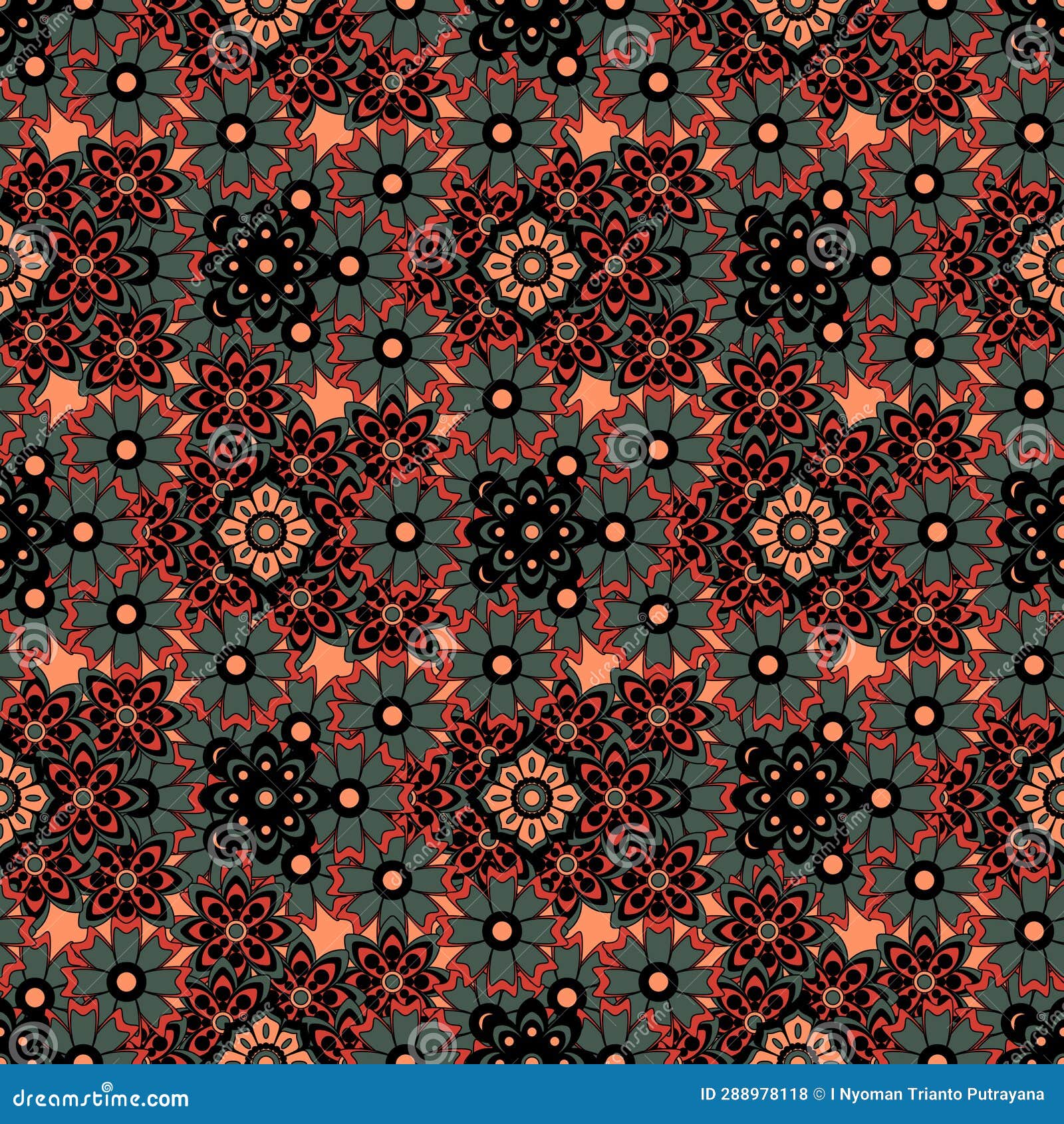 Abstract Seamless Flower Pattern. Repeat Pattern Stock Illustration ...