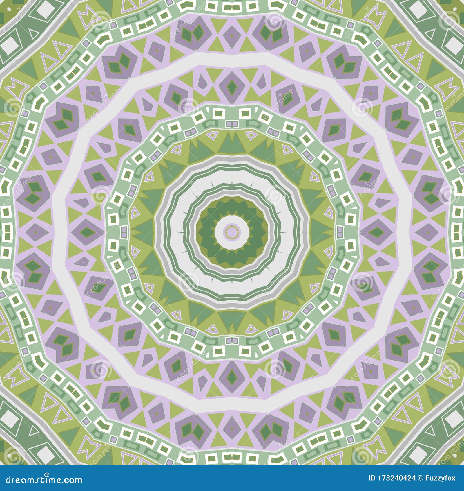 Abstract Seamless Folk Ethno Pattern Mandala Round Stock Illustration - Illustration of border ...