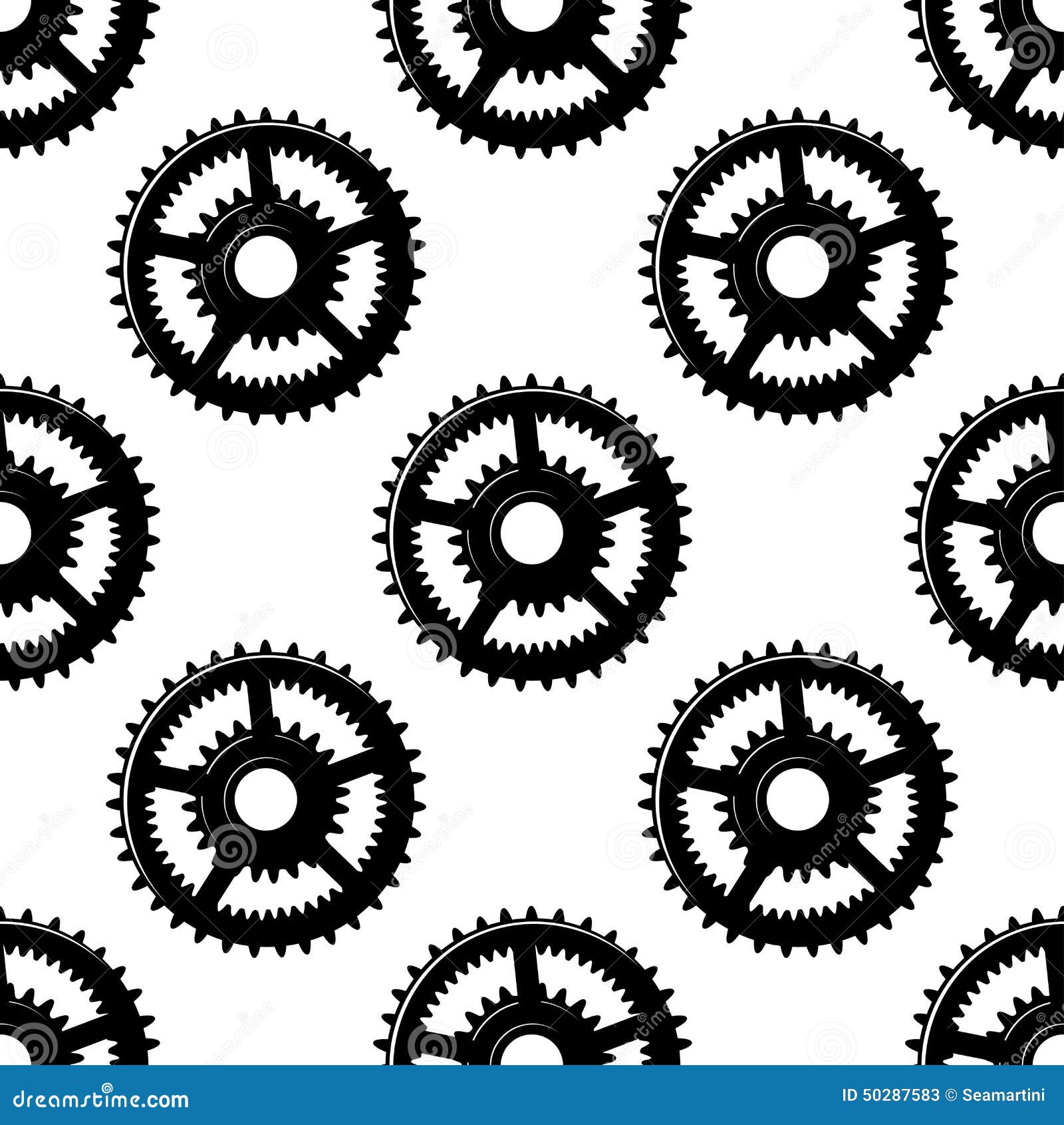 Abstract Seamless Gear Wheels Pattern Stock Vector - Illustration of ...