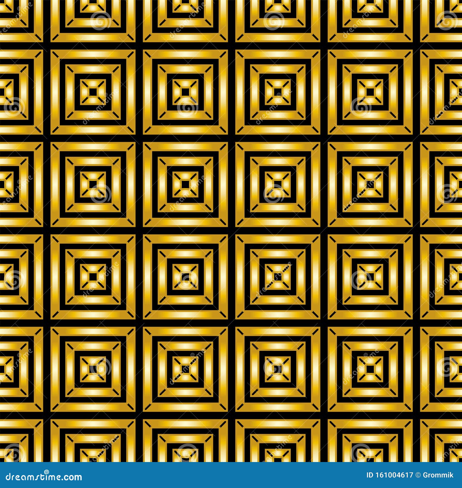 Abstract Seamless Geometric Background. Pattern of Golden Squares Stock ...