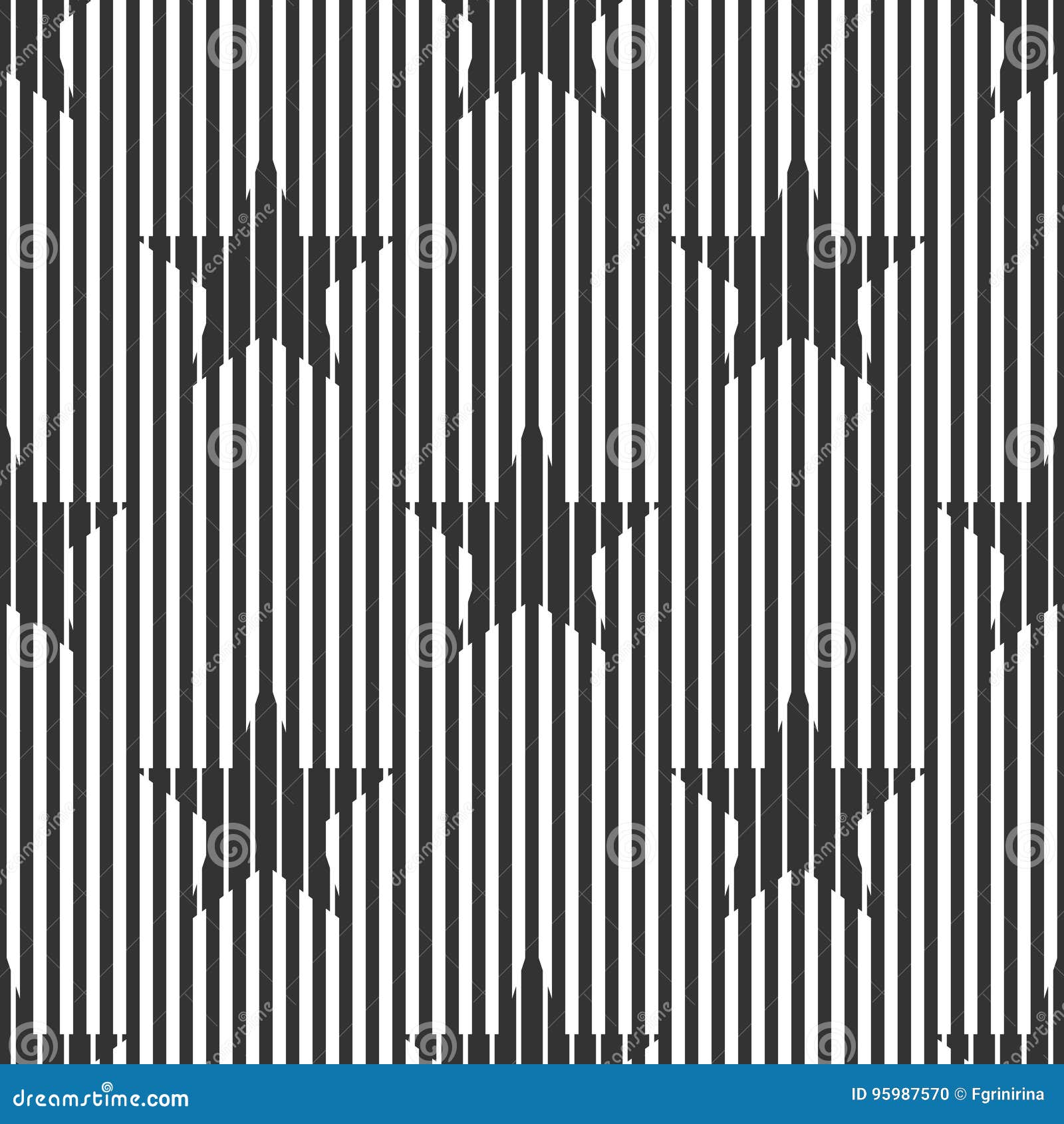 Abstract, Seamless Geometric Black and White Pattern, Narrow and Wide ...