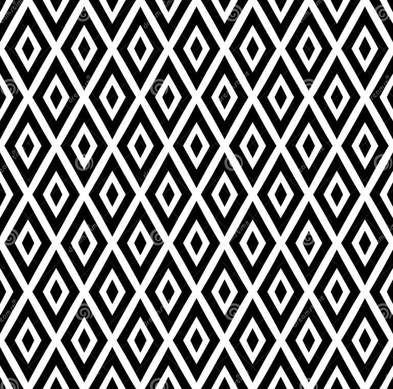 Abstract Seamless Geometric Diamonds Black and White Pattern Stock ...
