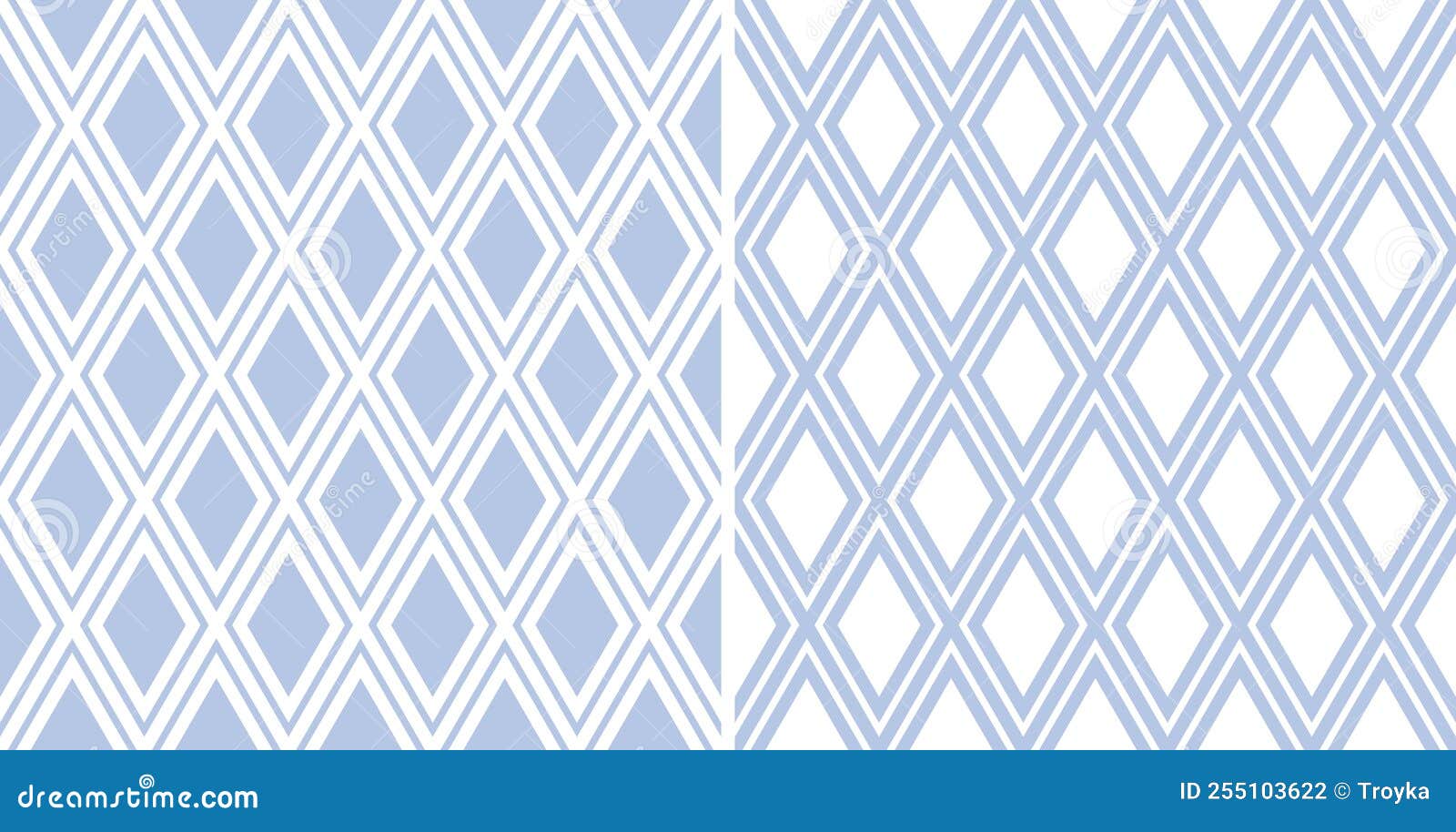 Abstract Seamless Geometric Diamonds Patterns. Blue and White Textures ...
