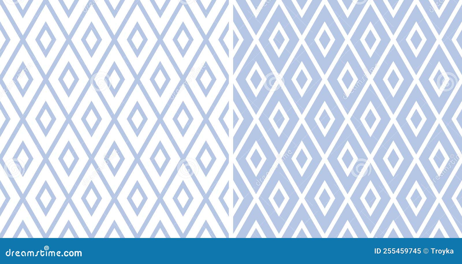 Abstract Seamless Geometric Diamonds Patterns. Blue and White Textures ...