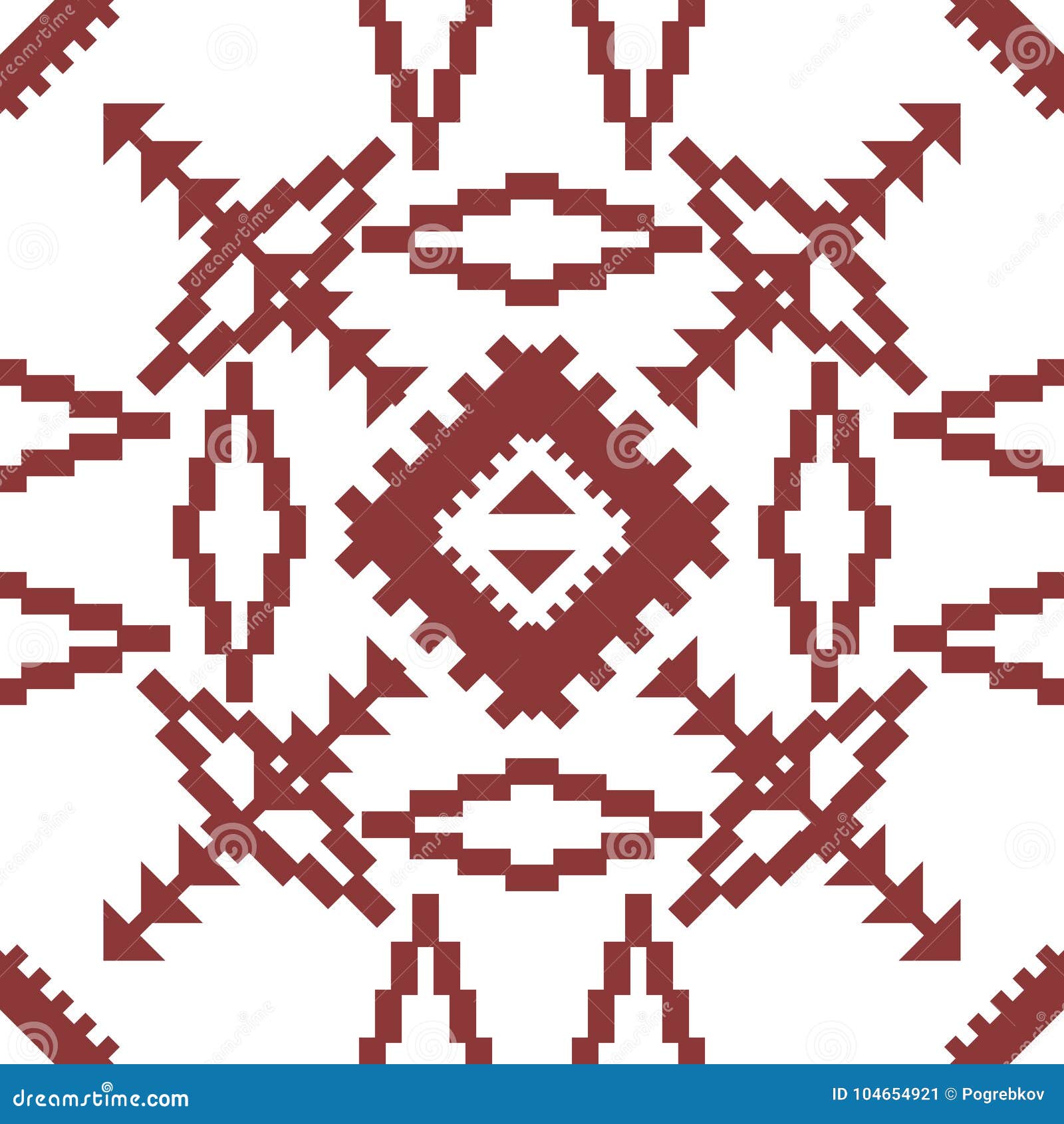 Abstract Seamless Geometric Embroidery Pattern Stock Vector ...