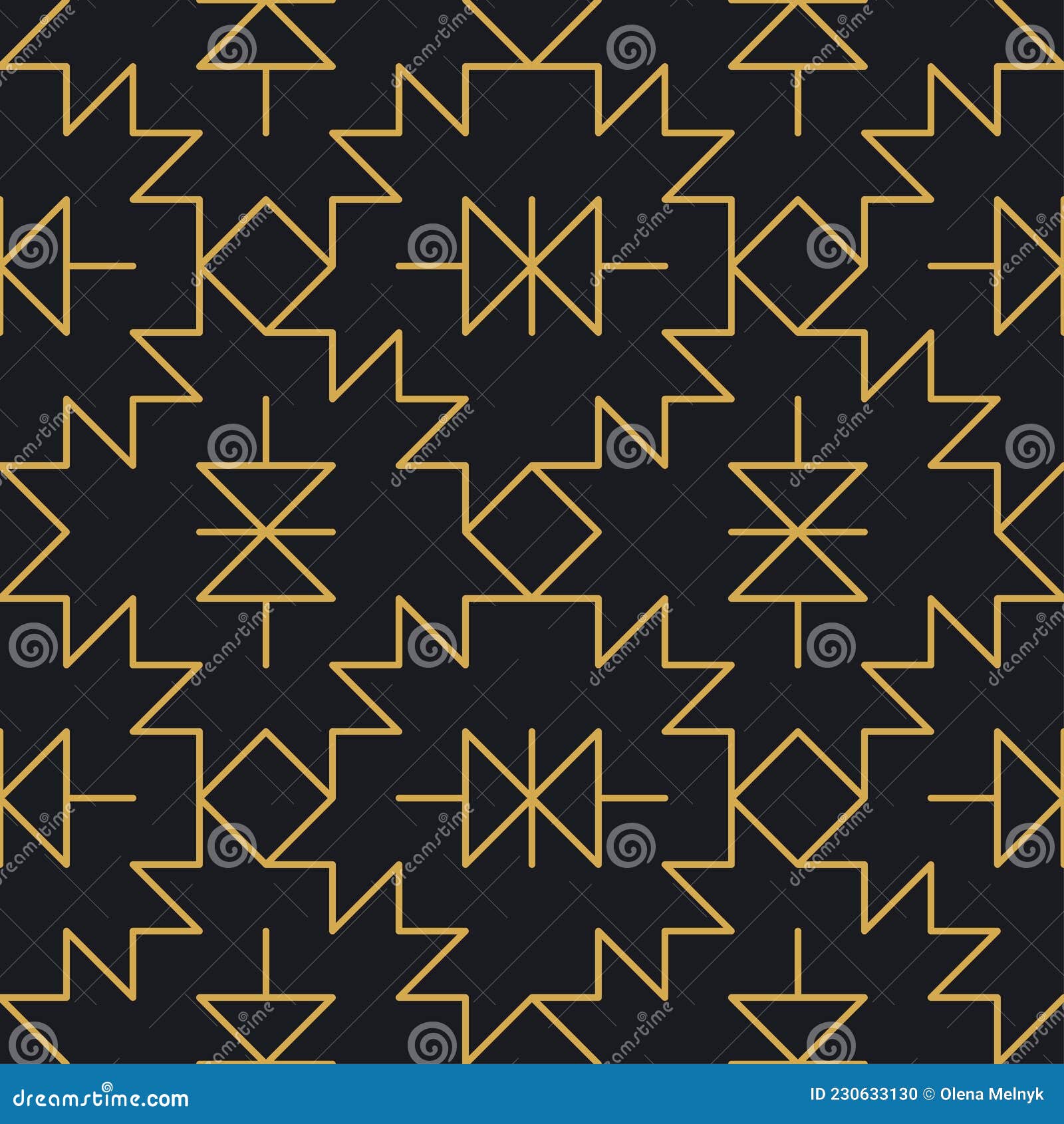 Abstract Seamless Geometric Gold Linear Pattern for Packaging, Design ...