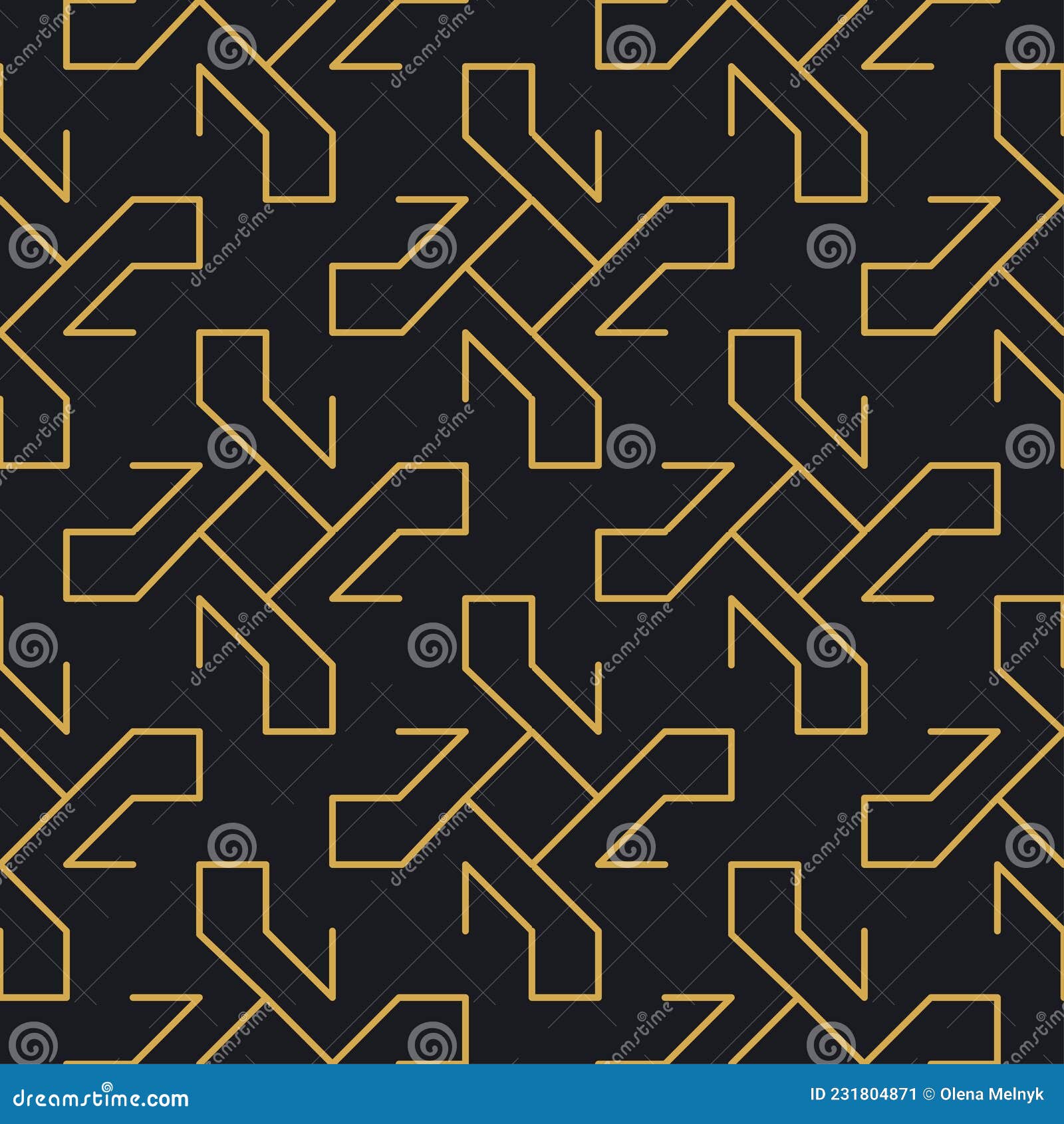Abstract Seamless Geometric Gold Linear Pattern for Packaging, Design ...